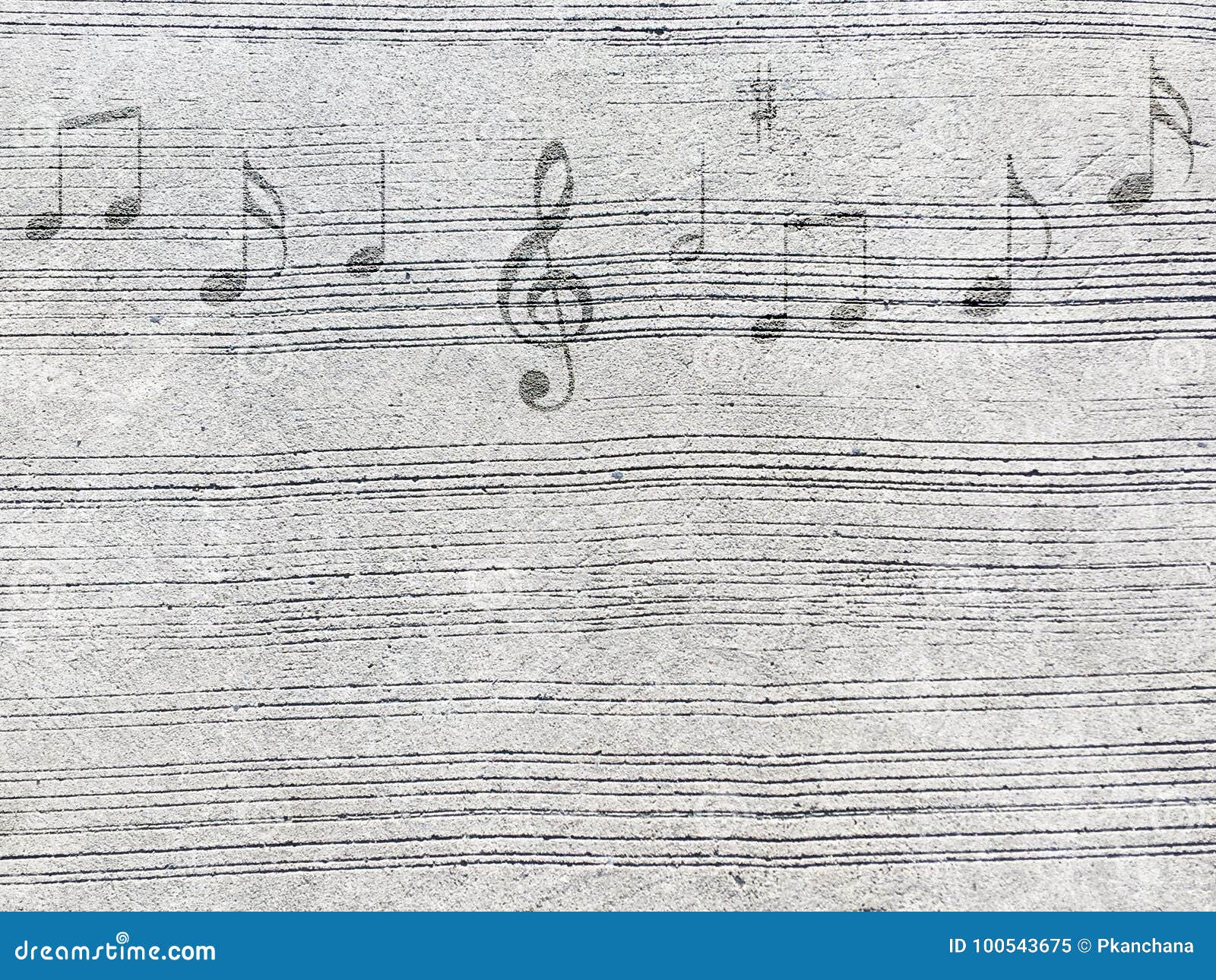 Music Note on Concrete Road or Wall with Stripped Pattern Stock Image ...