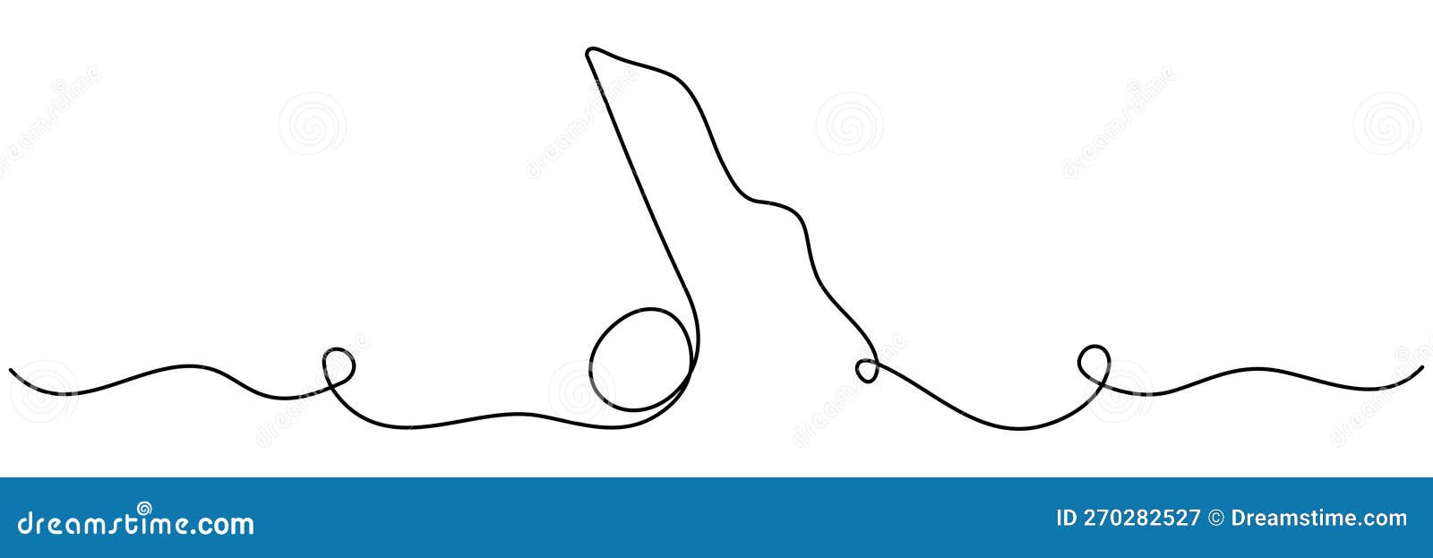 Music Note Continuous One Line Drawing. Stock Vector - Illustration of ...