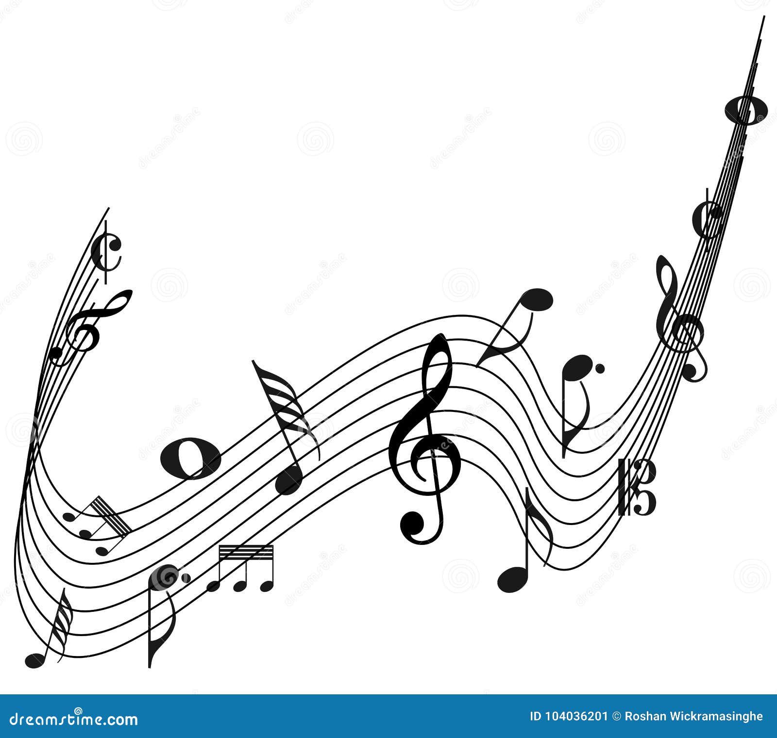 Music Note Decorative Design Stock Illustration - Illustration of paper ...