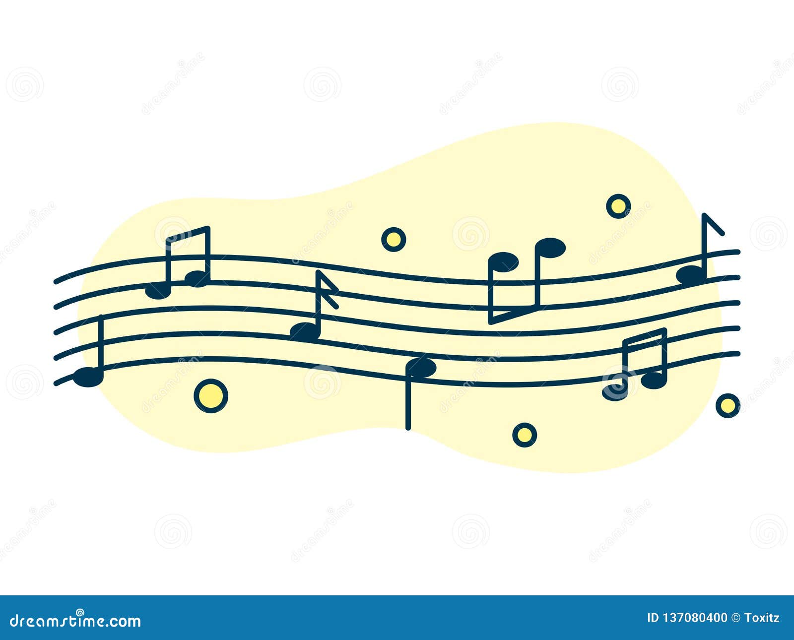 Music Note Design Elements, Music and Sound Template Stock Illustration ...