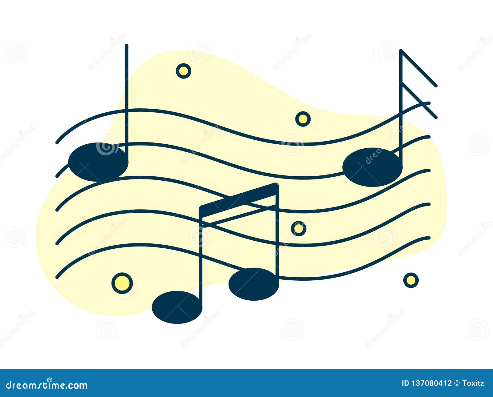 Music Note Design Elements, Music and Sound Template Stock Illustration ...