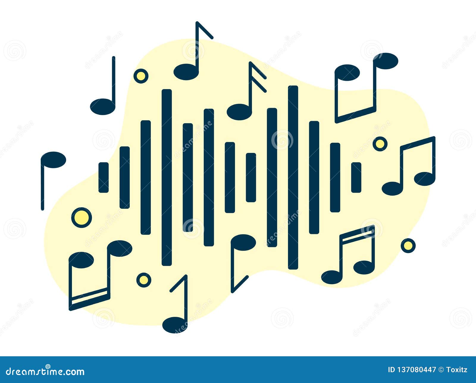 Music Note Design Elements, Music and Sound Template Stock Illustration ...