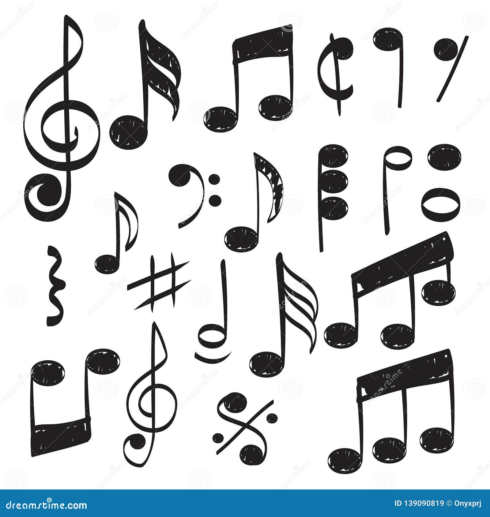 Music Note. Doodles Sketch Musical Vector Hand Drawn Pictures Isolated ... Music Note. Doodles Sketch Musical Vector Hand Drawn Pictures Isolated ...