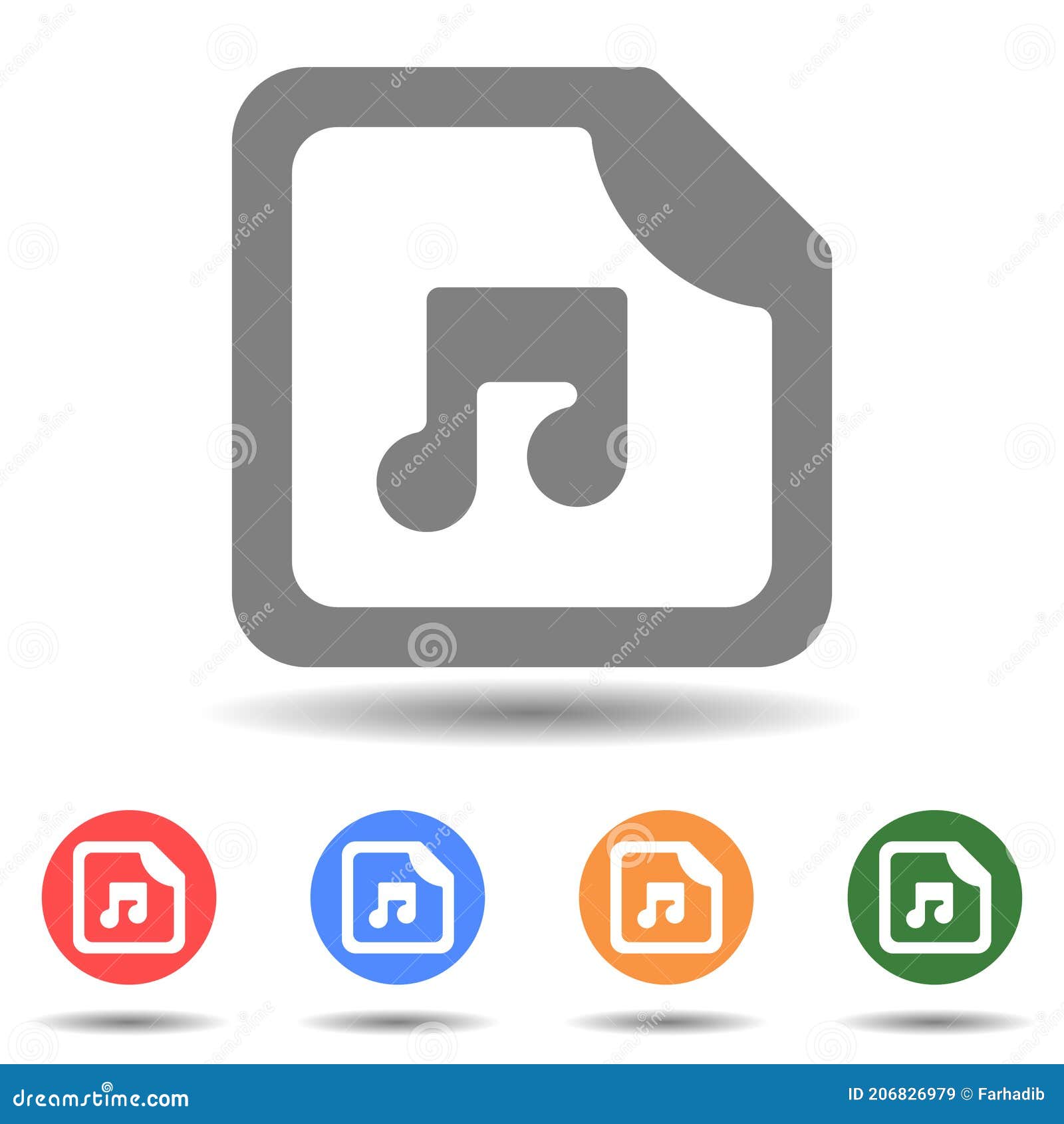 Music Note File Folder Icon Vector Stock Vector - Illustration of ...