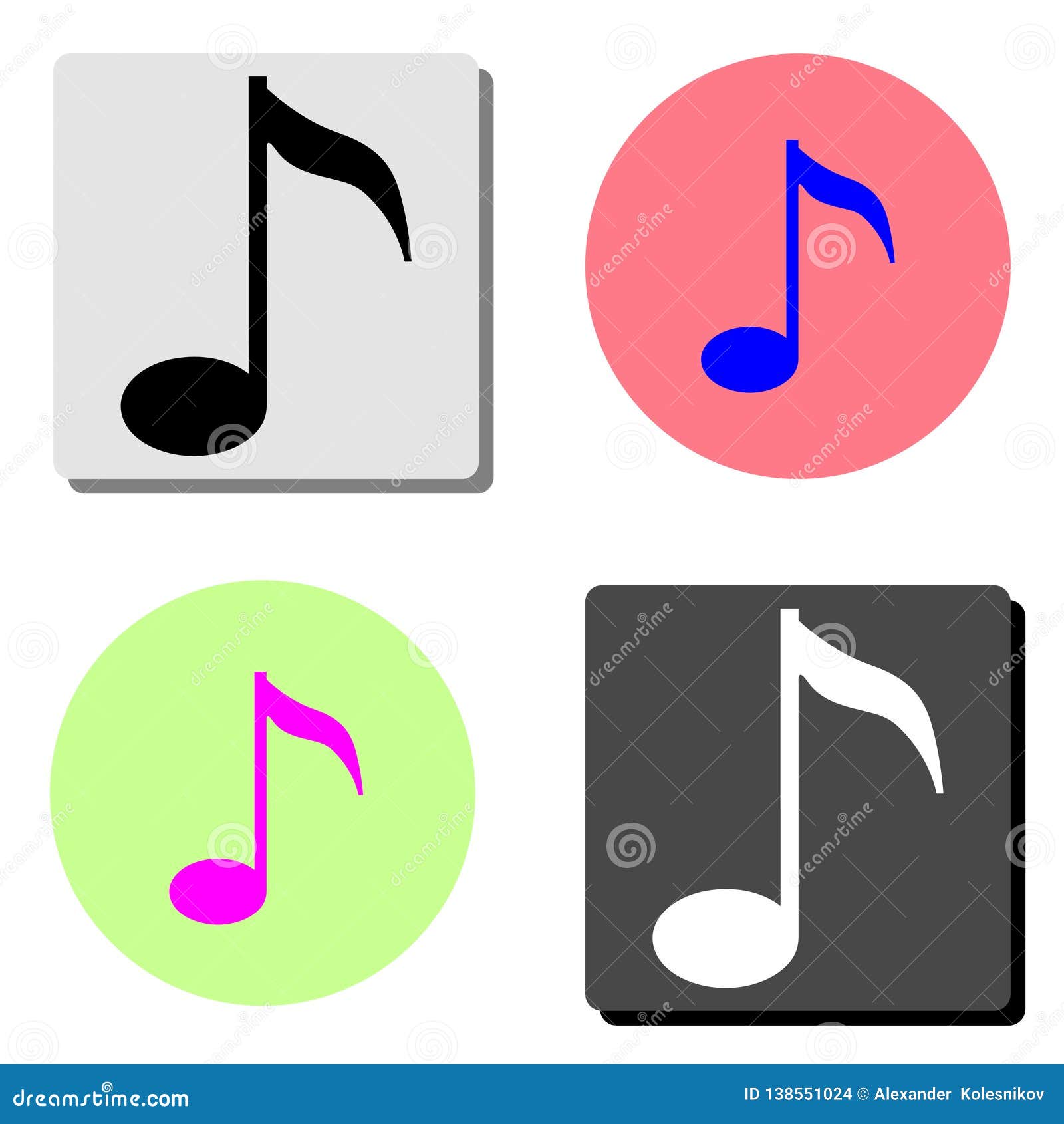Music Note. Flat Vector Icon Stock Vector - Illustration of design ...