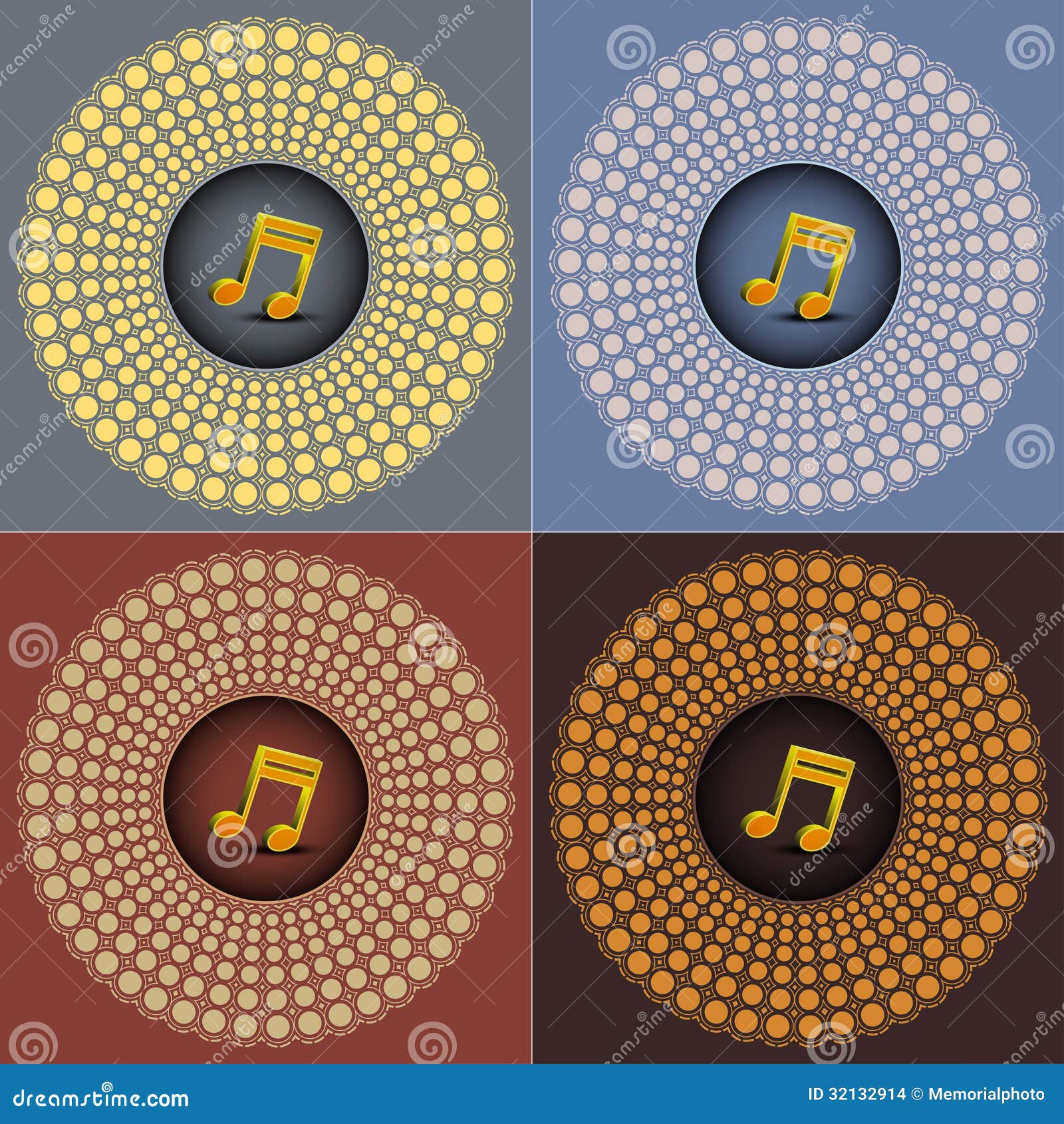 Music Note Four Diffrent Stock Illustrations – 1 Music Note Four ...