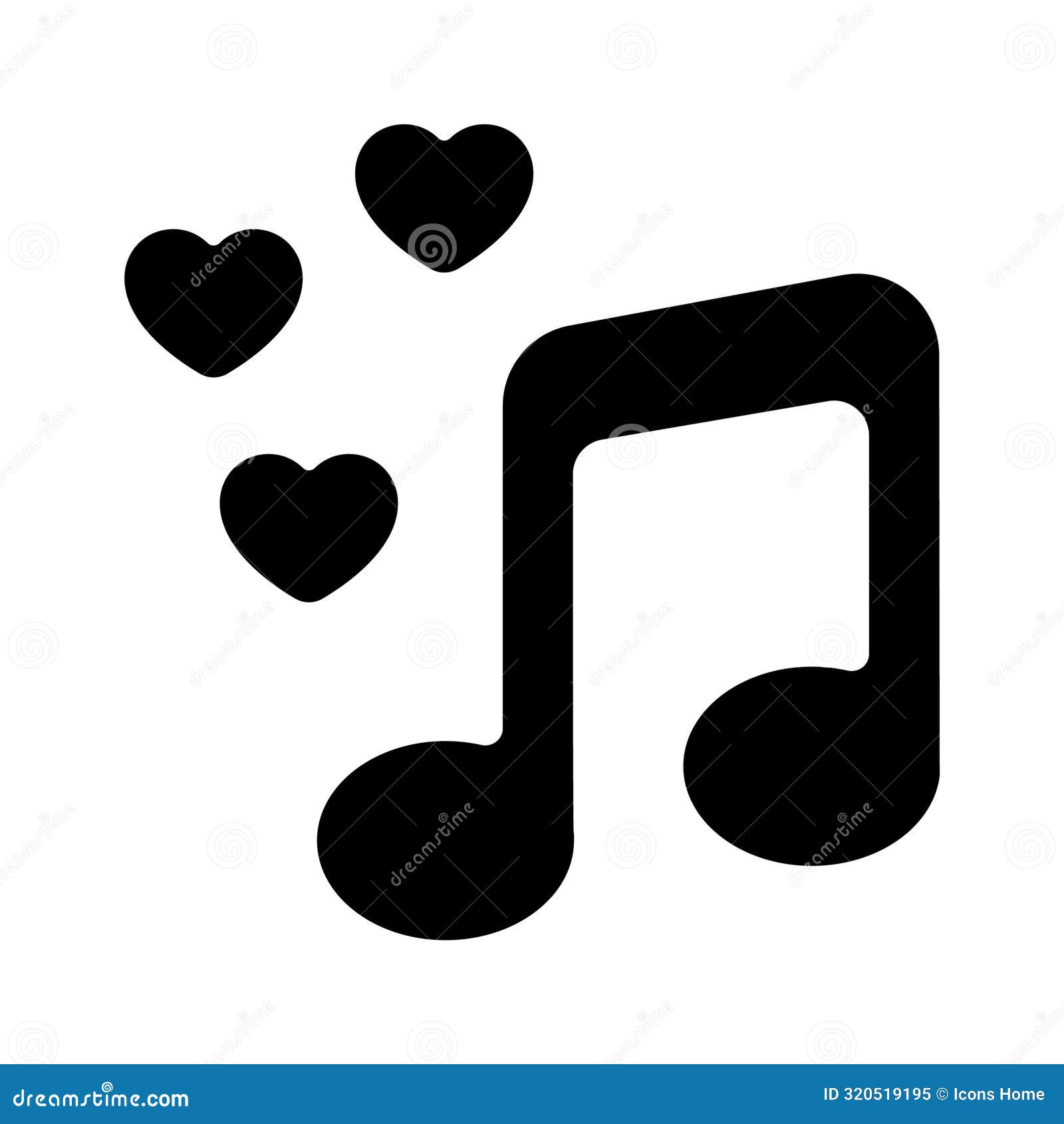 Music Note with Heart Symbol Concept of Romantic Music Vector Stock ...