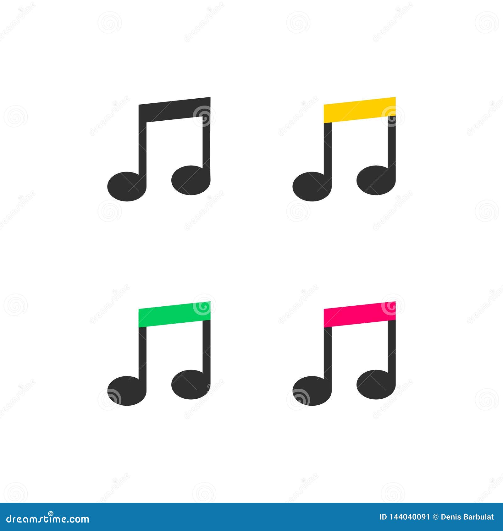 Music note icon stock vector. Illustration of sound - 144040091
