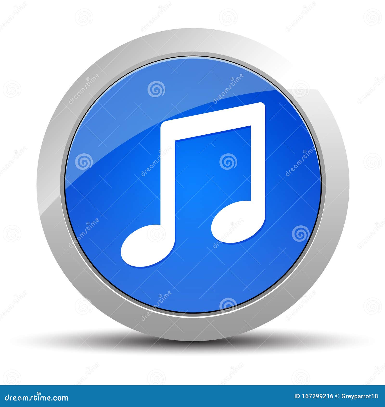 Music Note Icon Blue Round Button Illustration Stock Illustration ...