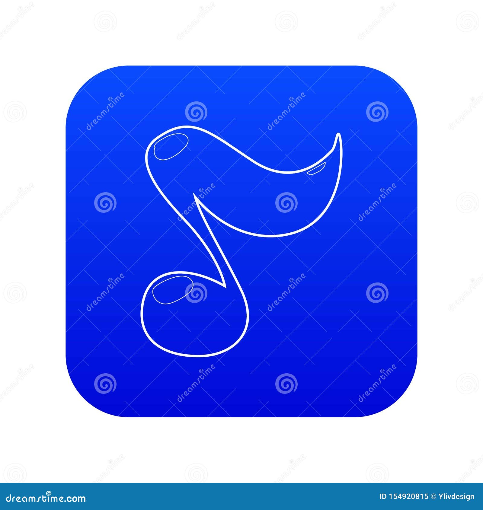 Music Note Icon Blue Vector Stock Vector - Illustration of line, music ...