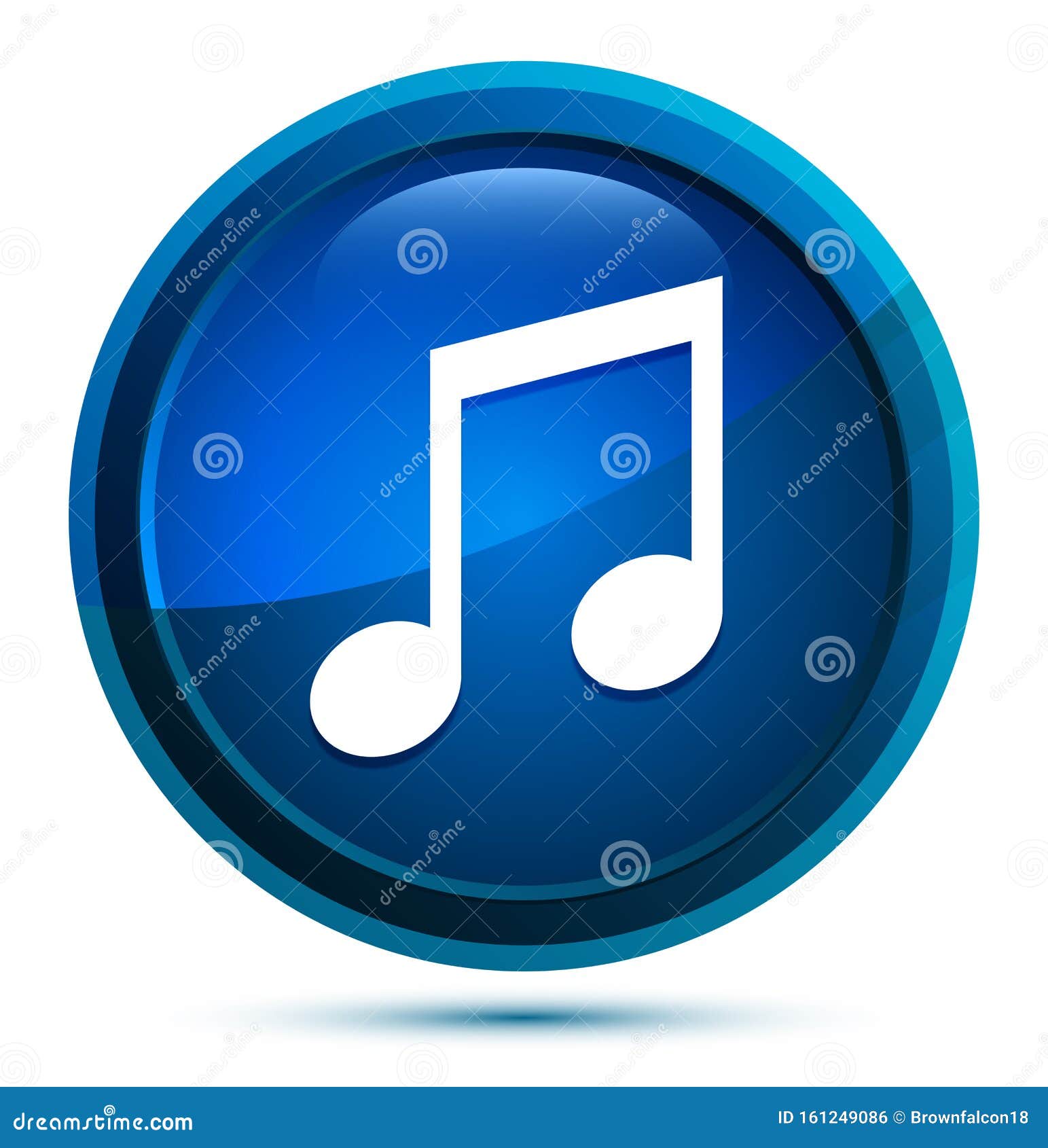 Music Note Icon Elegant Blue Round Button Illustration Stock Vector ...