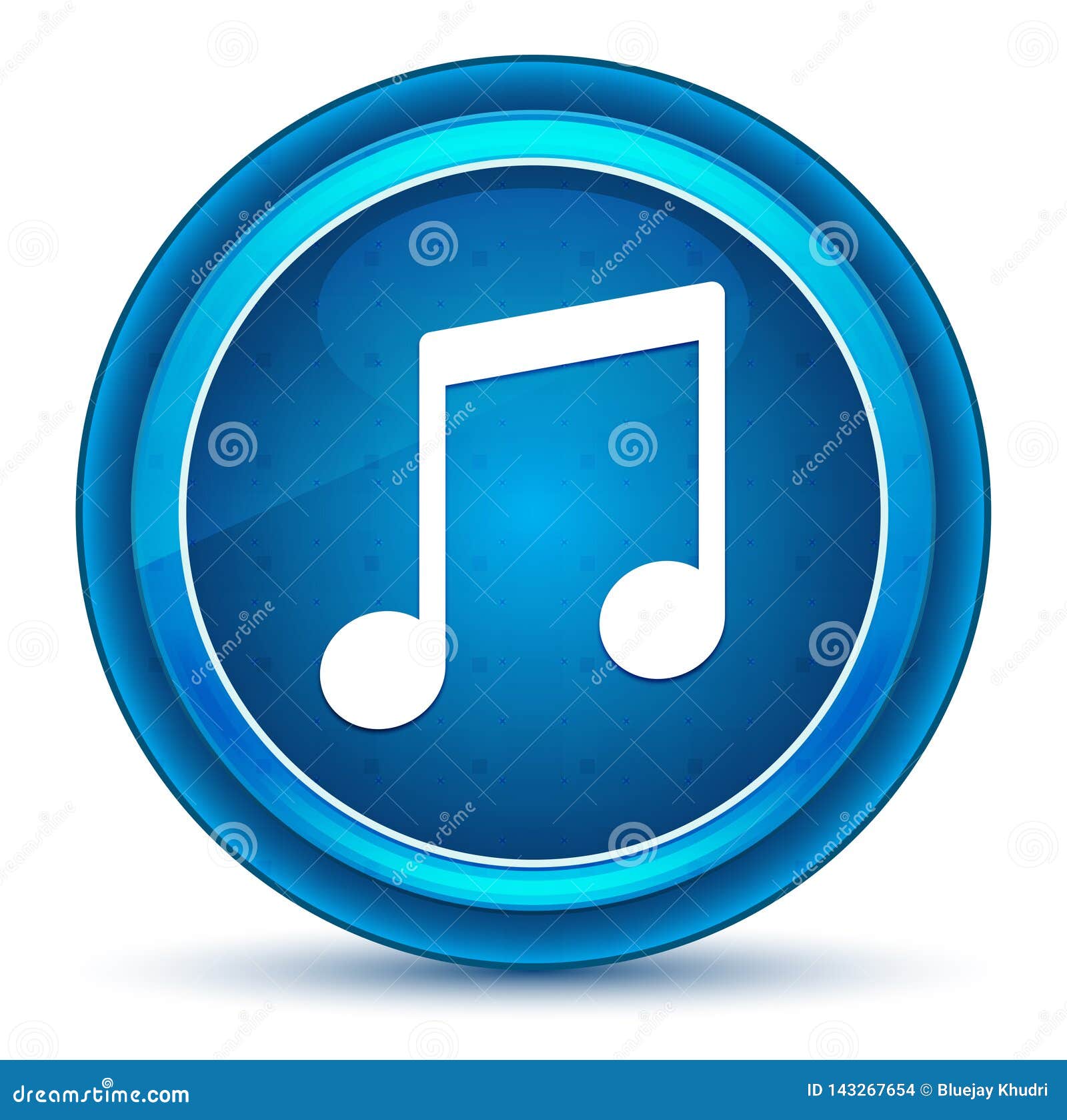 Music Note Icon Eyeball Blue Round Button Stock Illustration ...