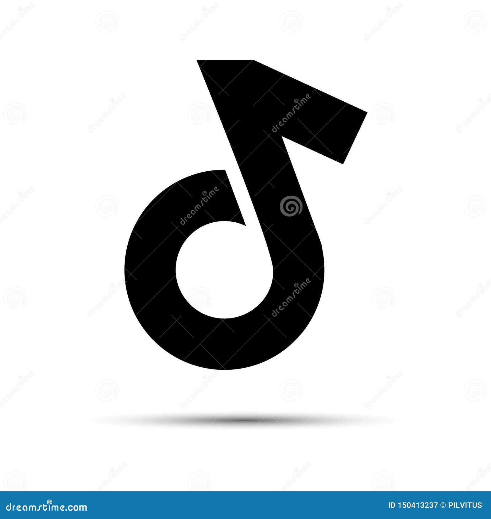 Music Note. Icon Flat. Logo or Emblem for Musical Dance Social Media ...
