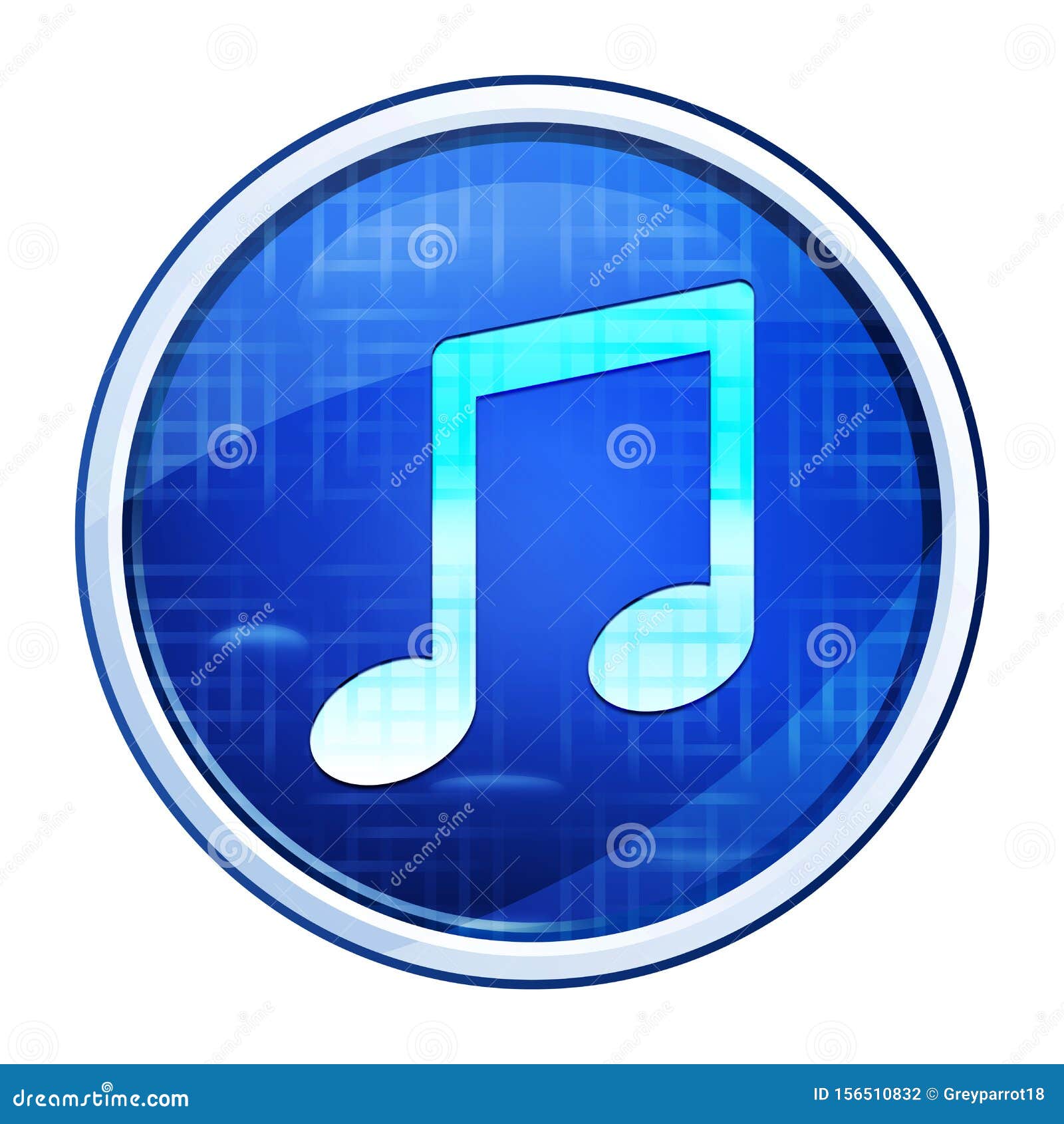 Music Note Icon Futuristic Blue Round Button Vector Illustration Stock ...