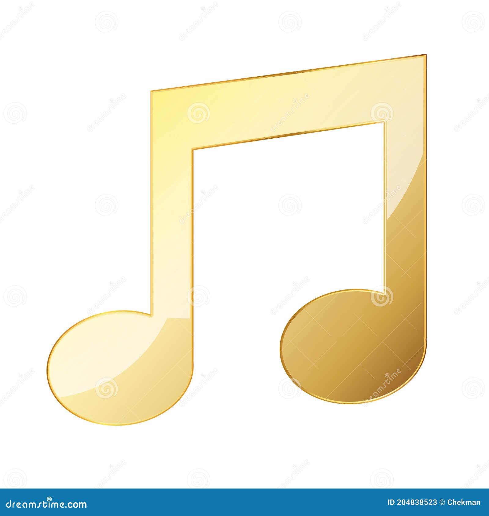 Music Note Icon. Gold Music Note Icon Stock Illustration - Illustration ...