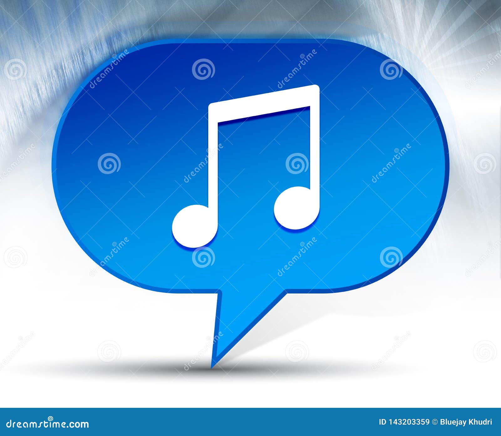 Music Note Icon Blue Bubble Background Stock Illustration ...