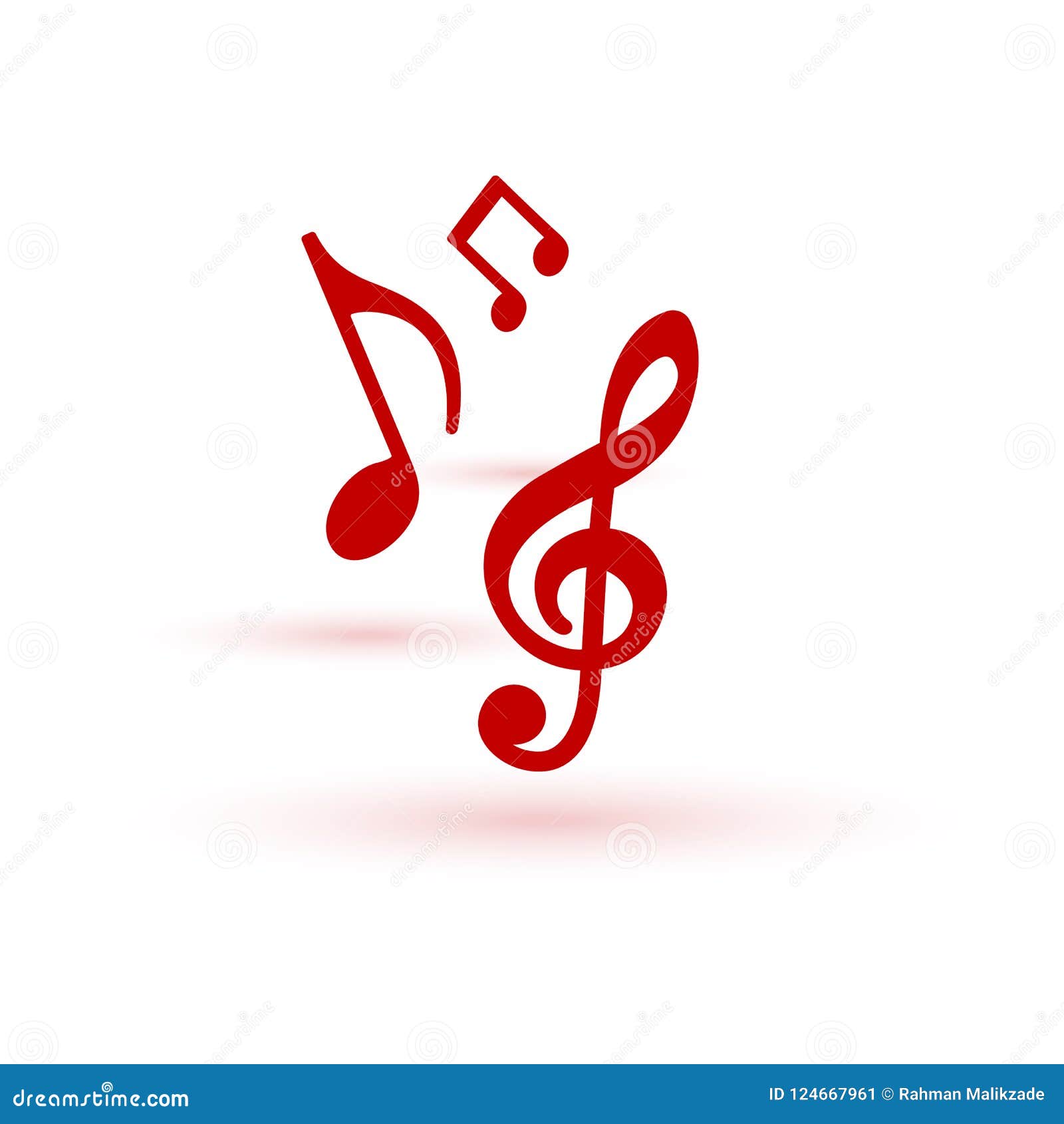 Music Note Icon. Music Note Icon Logo Vector. Red Stock Vector ...