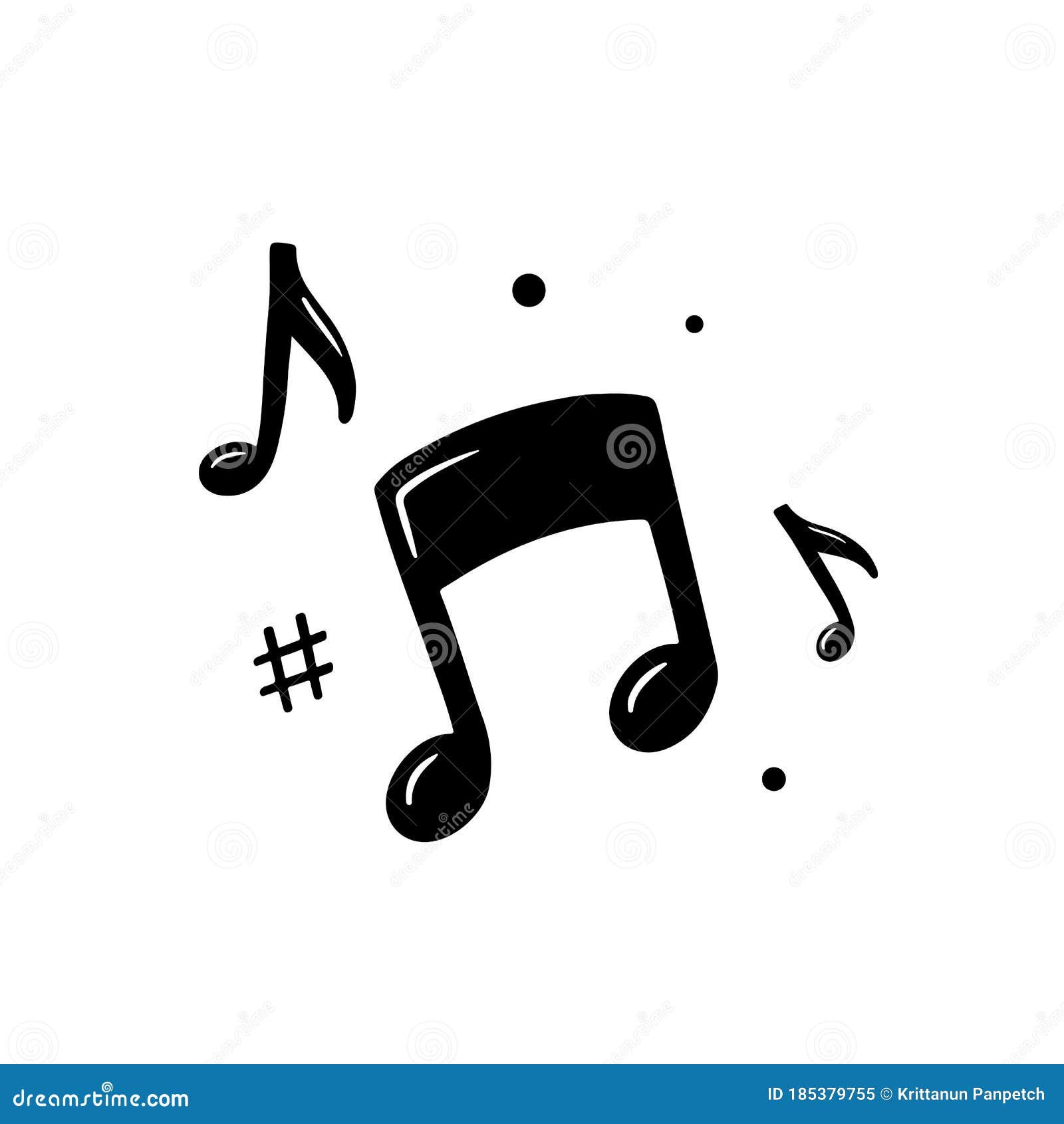 Music Note Icon. Melody Vector Stock Vector - Illustration of vector ...
