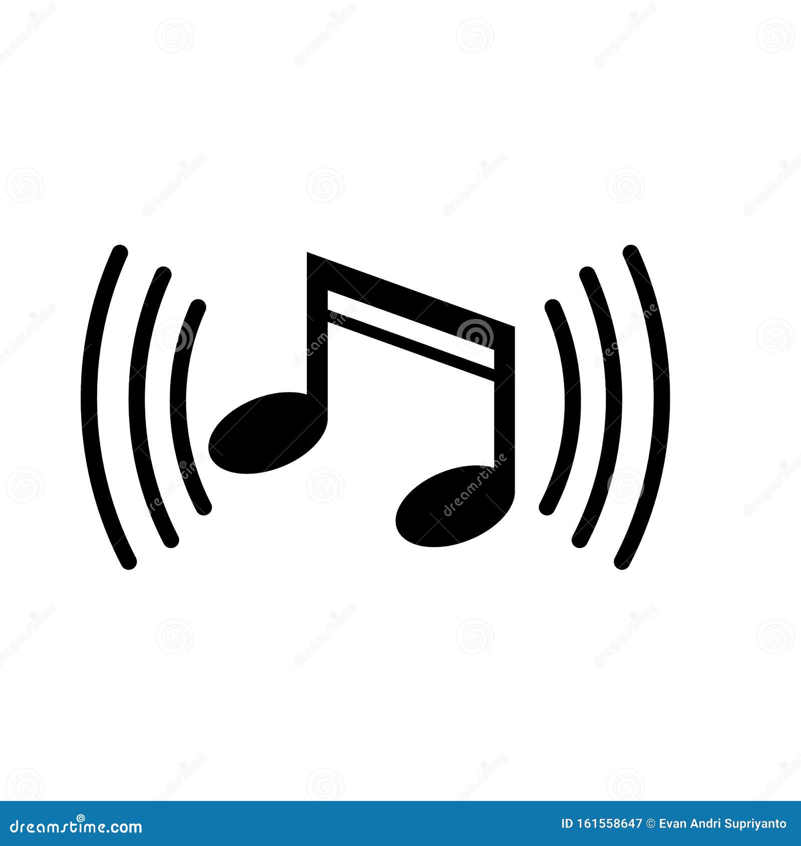 Music note Icon stock illustration. Illustration of sound - 161558647