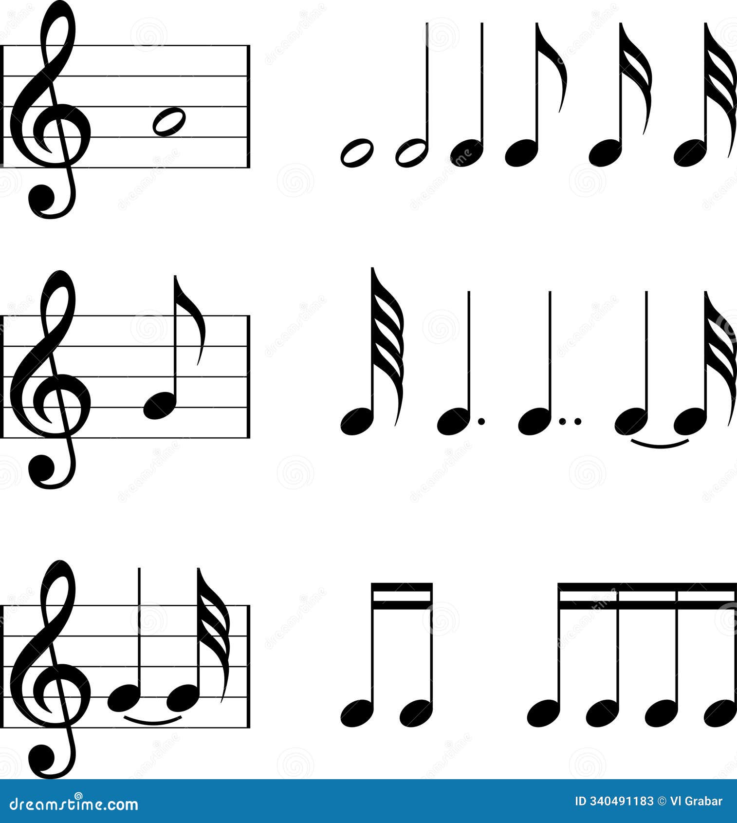 Music Note Icon Set. Music Notes Vector Illustration. Stock ...