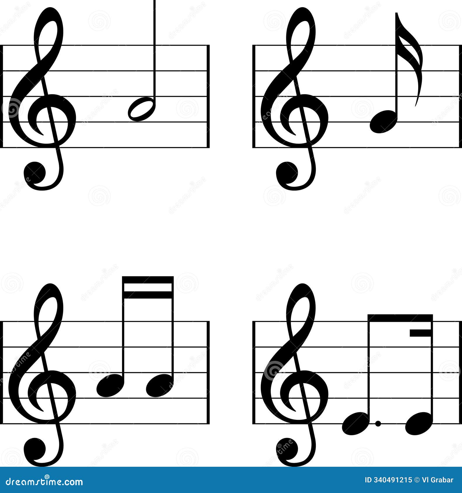 Music Note Icon Set. Music Notes Vector Illustration. Stock ...