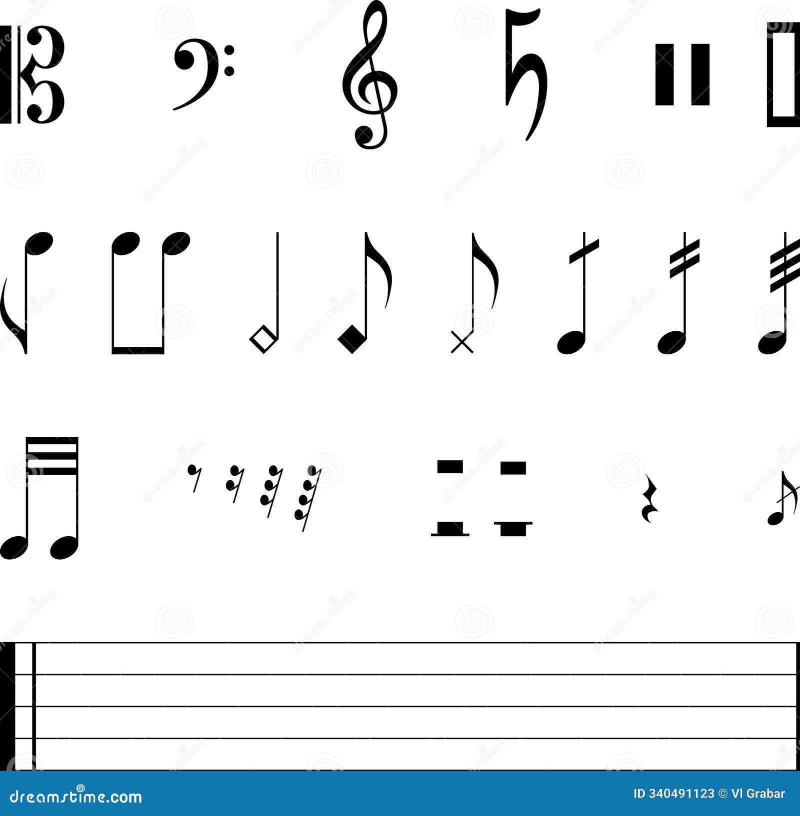 Music Note Icon Set. Music Notes Vector Illustration. Stock ...