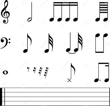 Music Note Icon Set. Music Notes Vector Illustration. Stock ...