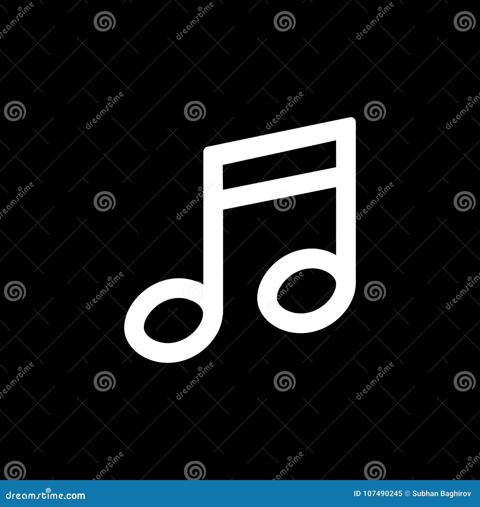 Music Note Icon for Simple Flat Style Ui Design Stock Vector ...