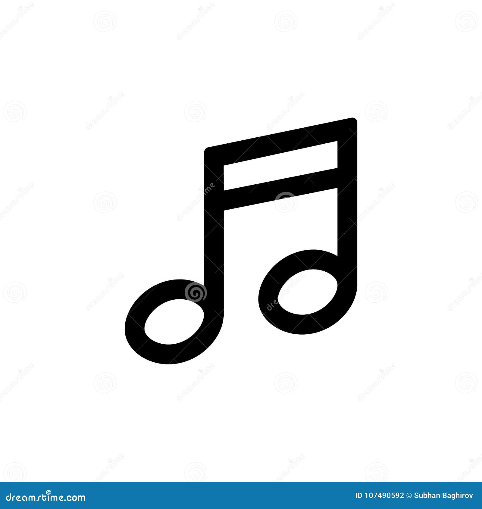 Music Note Icon for Simple Flat Style Ui Design Stock Vector ...