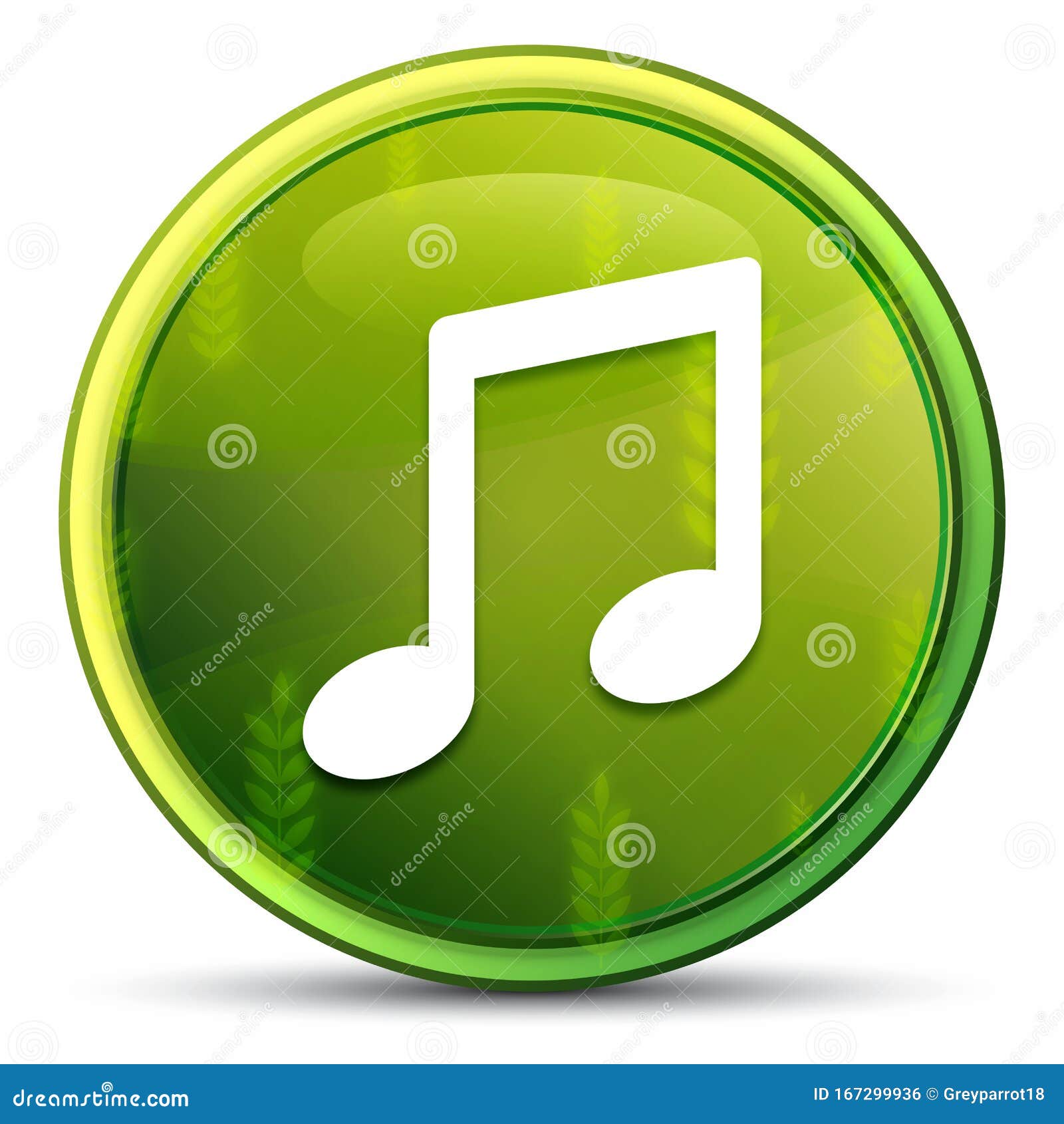 Music Note Icon Spring Bright Natural Green Round Button Illustration ...