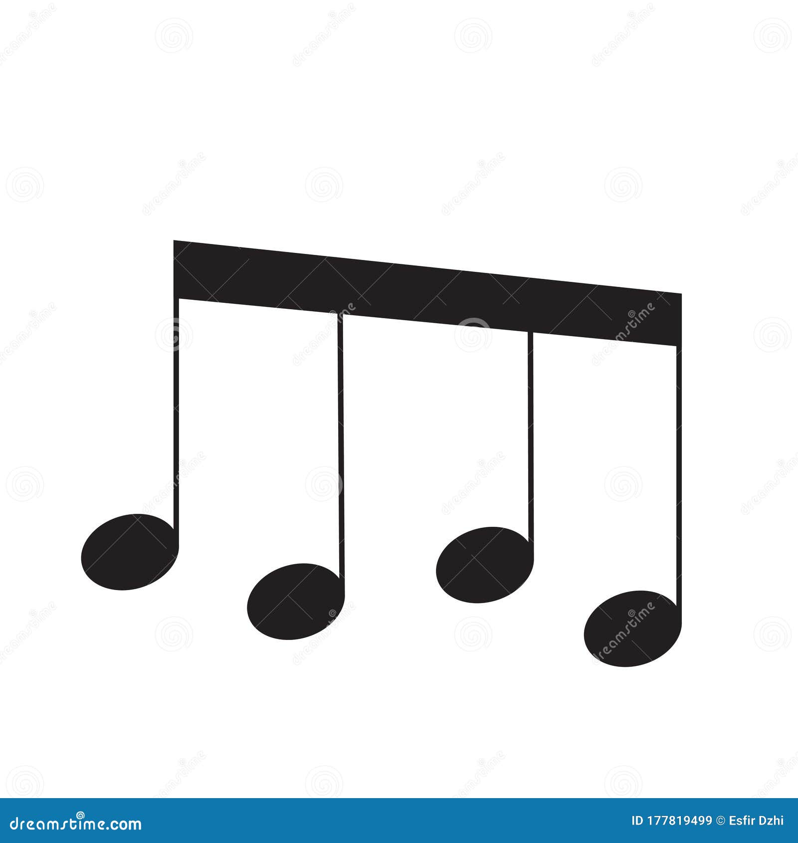 Four Sixteenth Note Clip Art