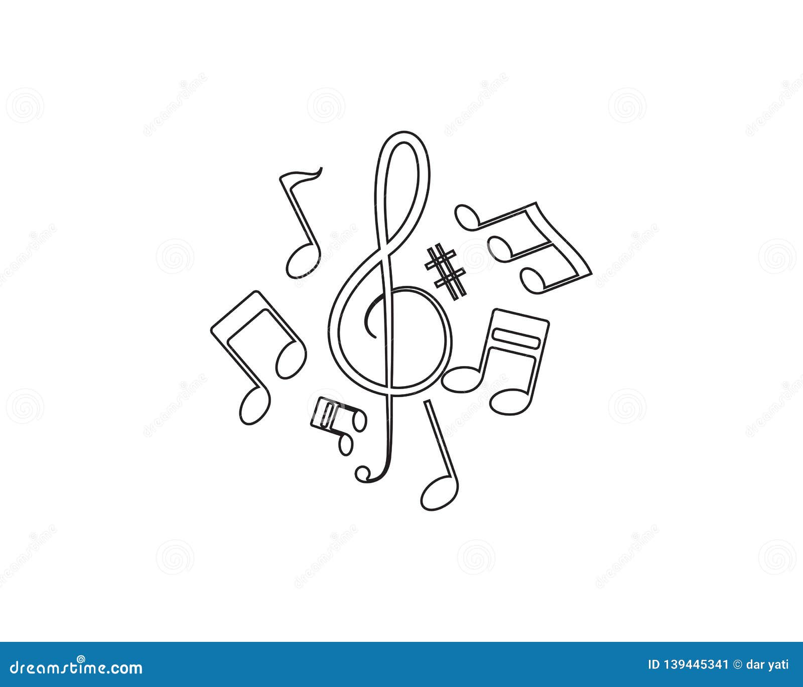 Music note Icon Vector stock vector. Illustration of company - 139445341