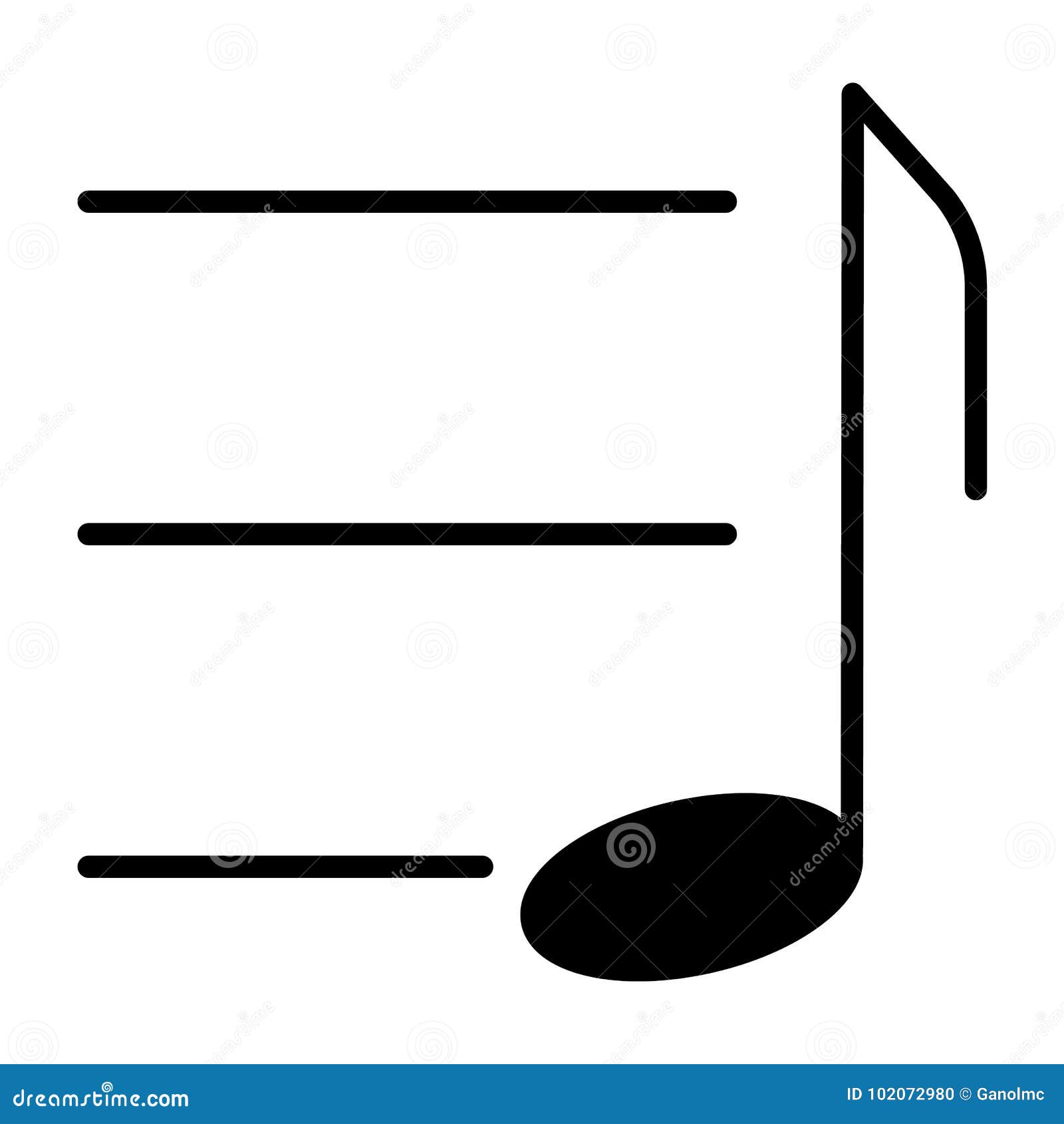 Music Note Icon. Vector Pictogram Stock Vector - Illustration of melody ...