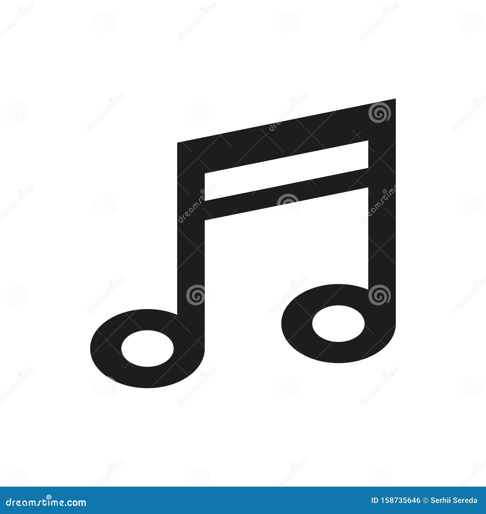 Music Note Icon on White Background Stock Illustration - Illustration ...