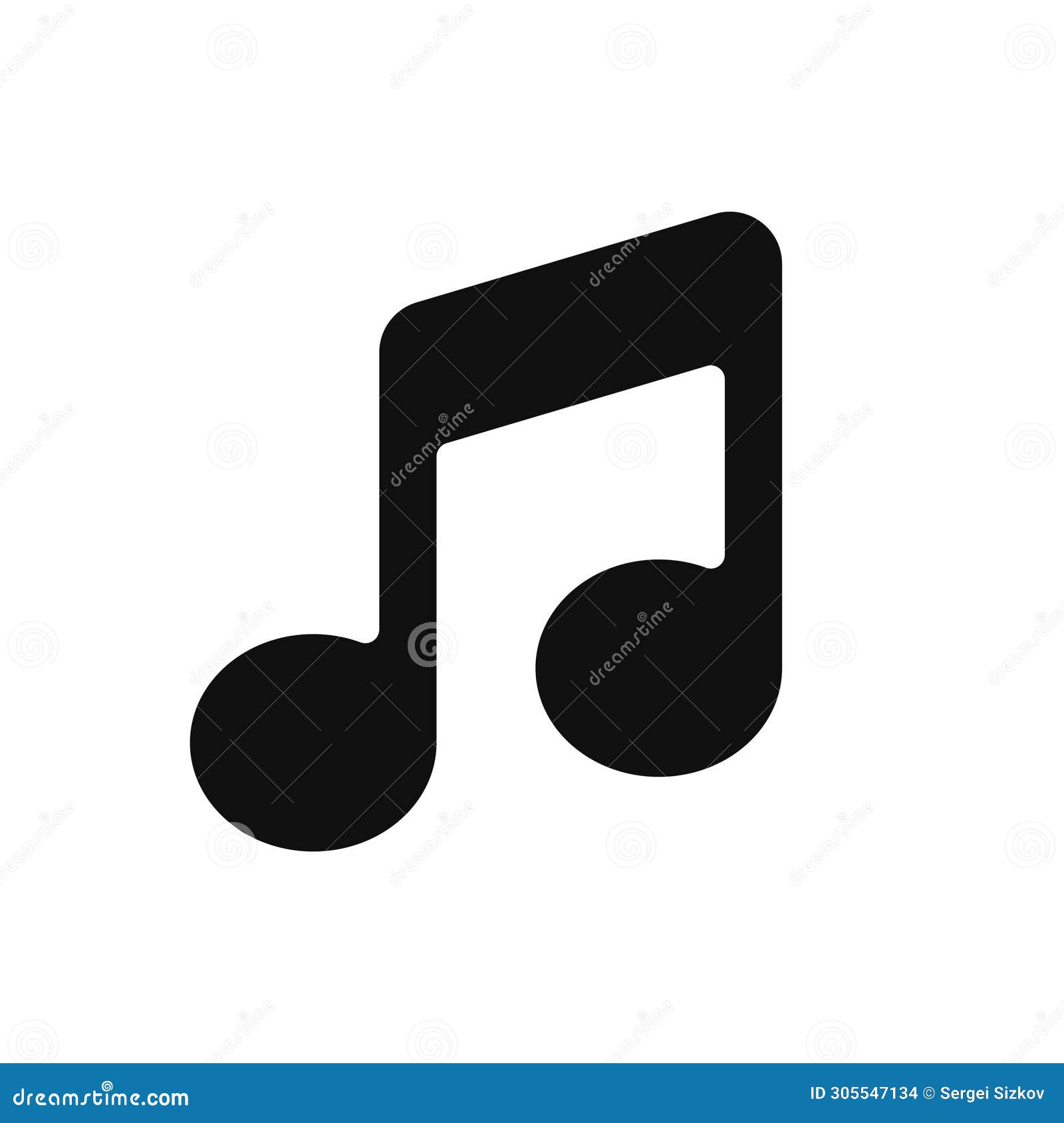 Music Note Icon on White Background. Vector Stock Illustration ...