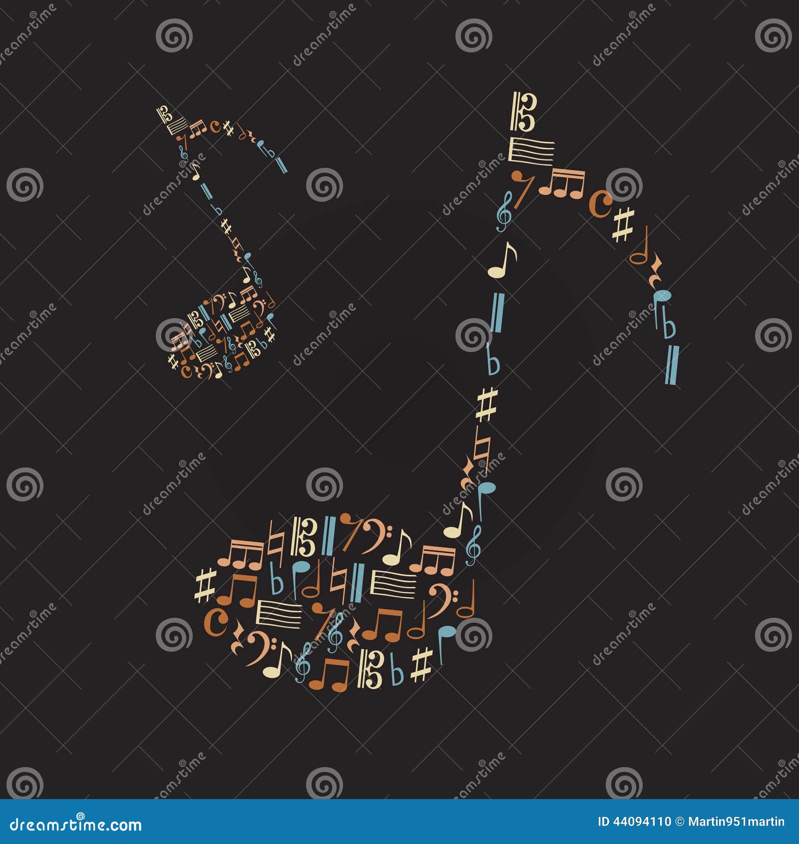 Music Note Icons Like Big Music Note Stock Vector - Illustration of ...