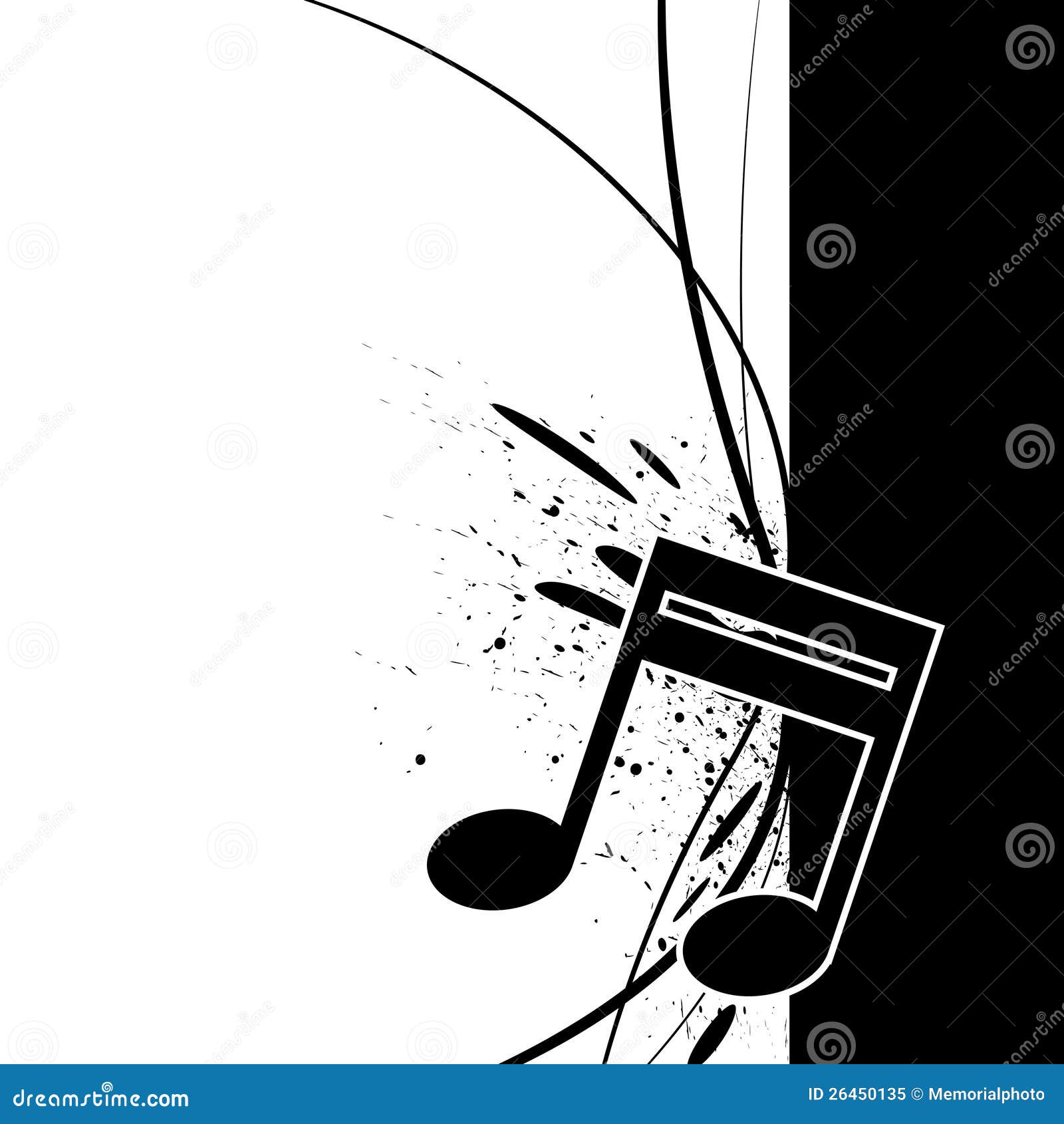 Music Note with Ink Splatter Stock Vector - Illustration of festival ...