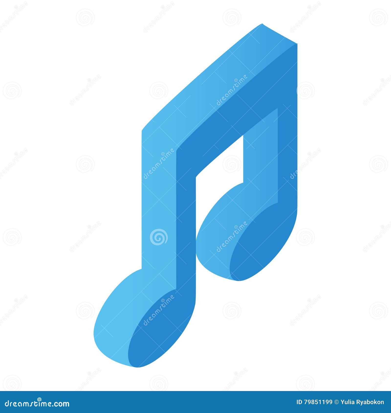 Music Note Isometric 3d Icon Stock Vector - Illustration of gclef ...