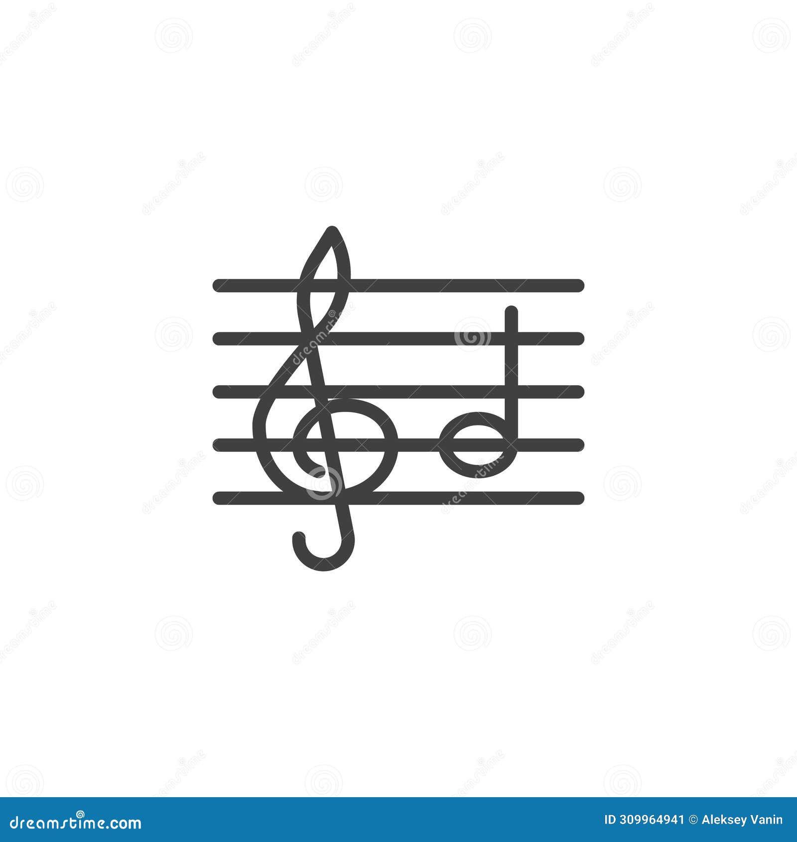 Music Note line icon stock illustration. Illustration of pictogram ...