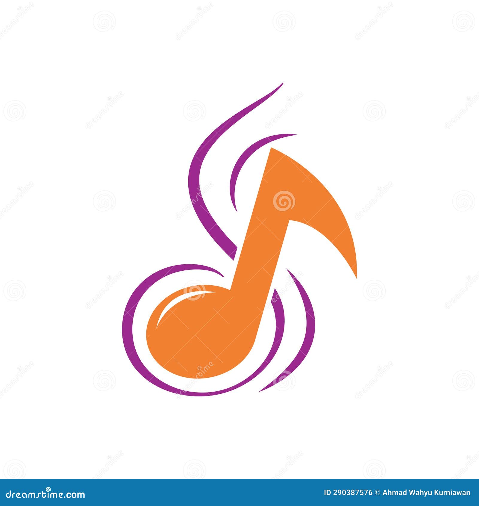 Music note logo icon stock vector. Illustration of trendy - 290387576