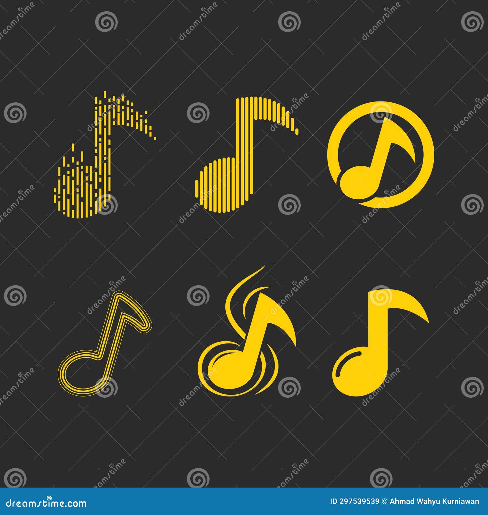 Music note logo icon stock vector. Illustration of style - 297539539