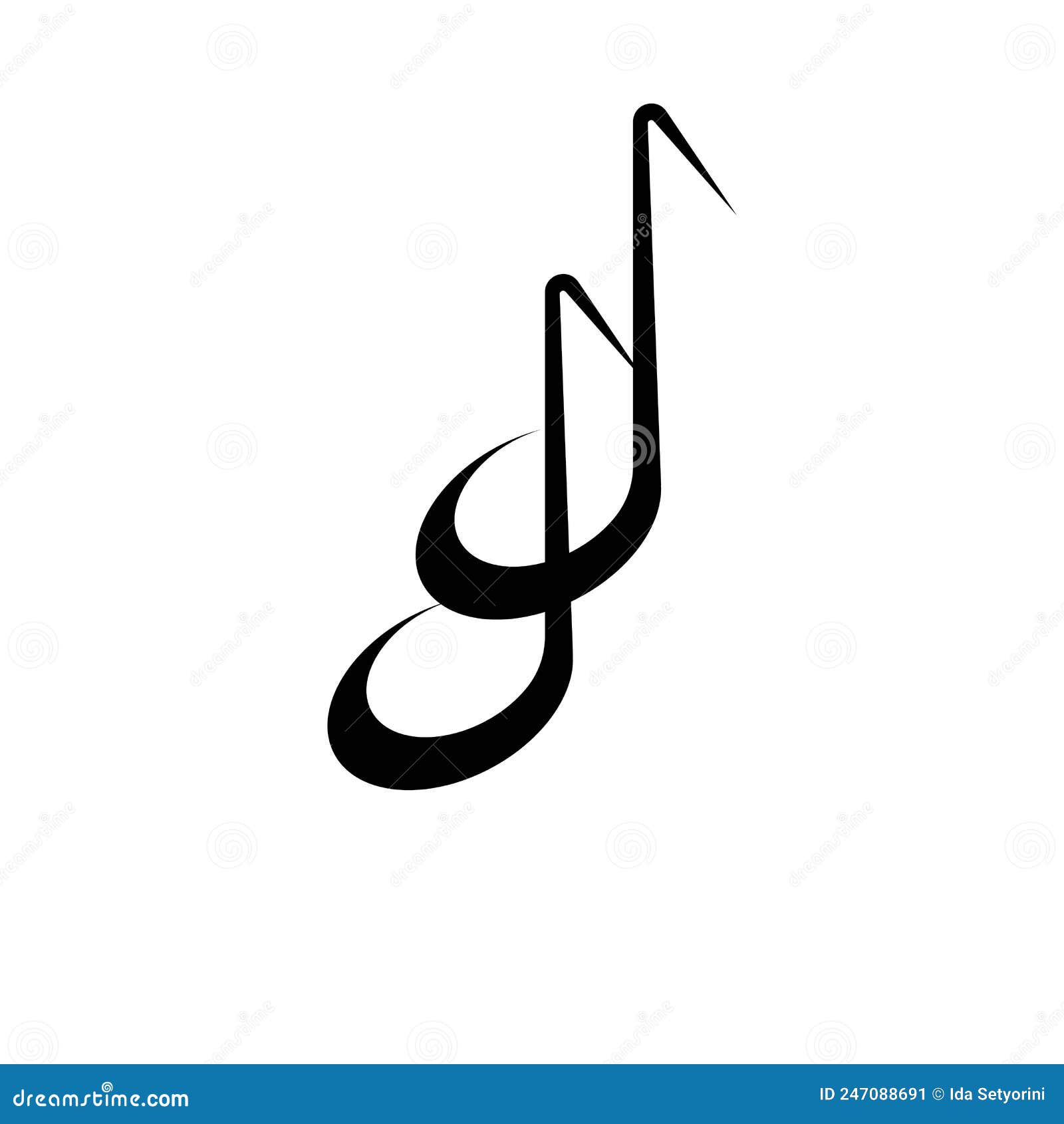 Music note logo design stock vector. Illustration of treble - 247088691