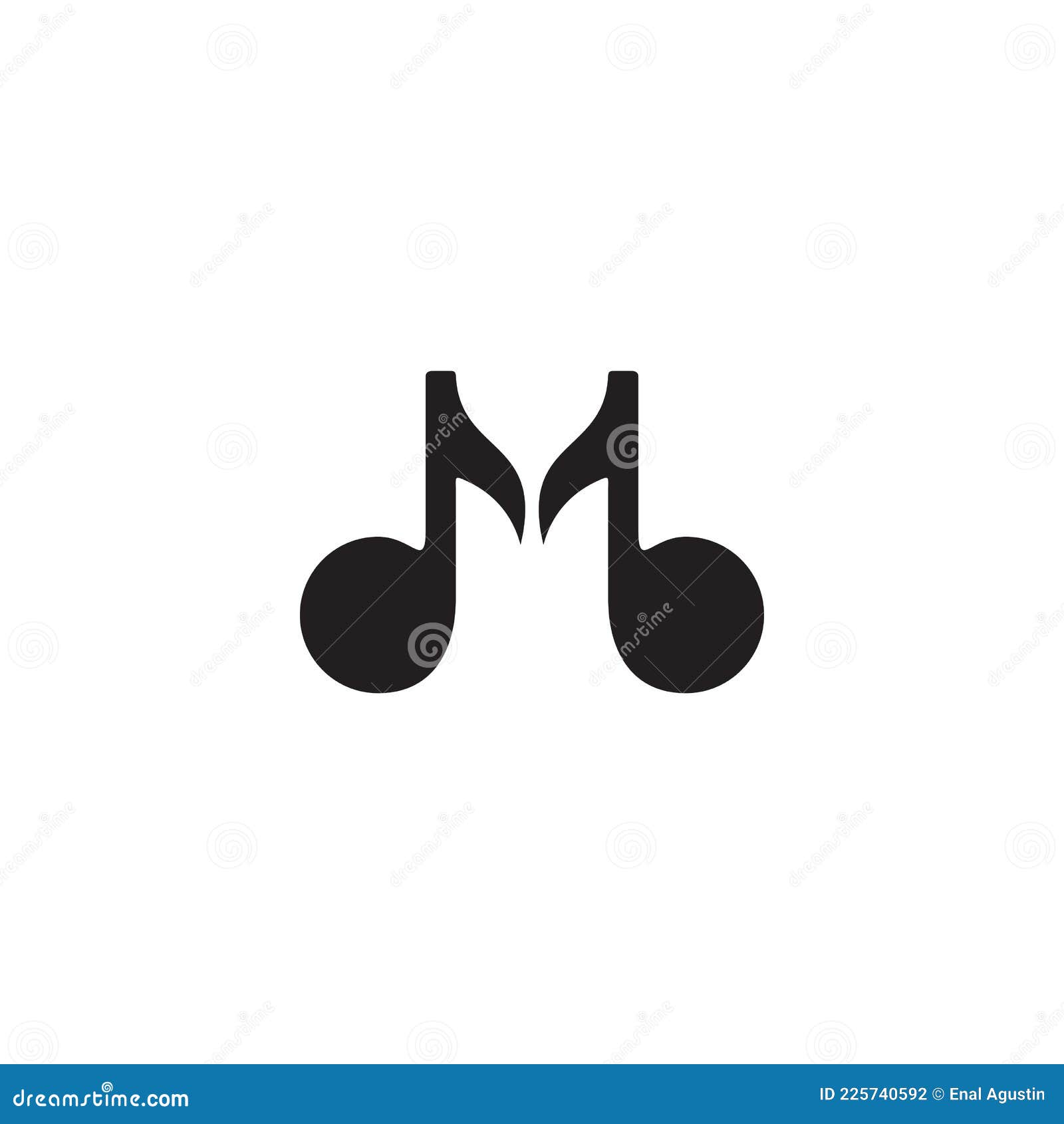 Music Note Logo Incorporated with M Letter Stock Vector - Illustration ...