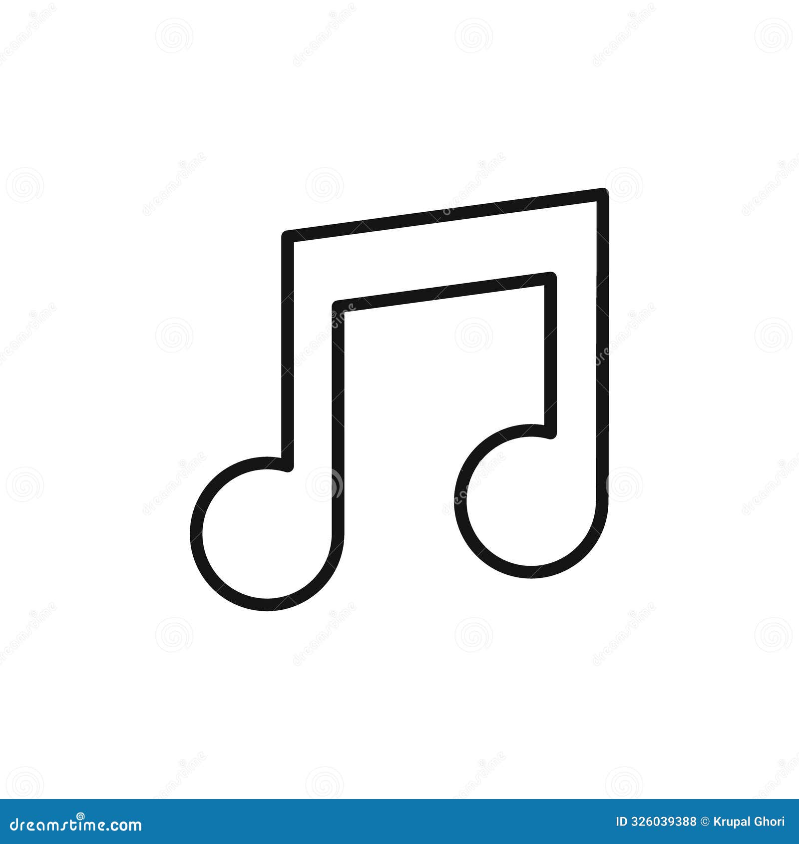 Music Note Logo Sign Vector Outline Stock Photo - Image of sign ...