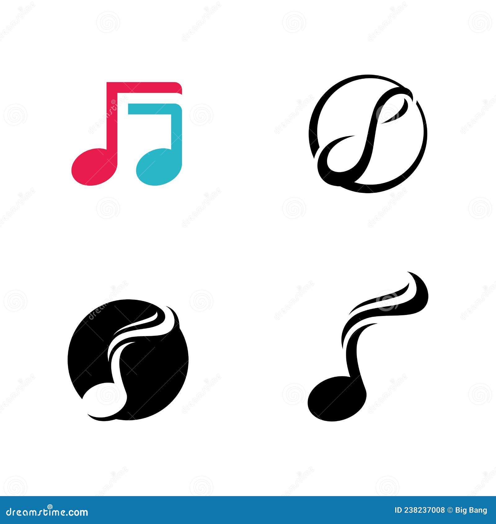 Music Note Logo Vector Template Stock Vector - Illustration of graphic ...