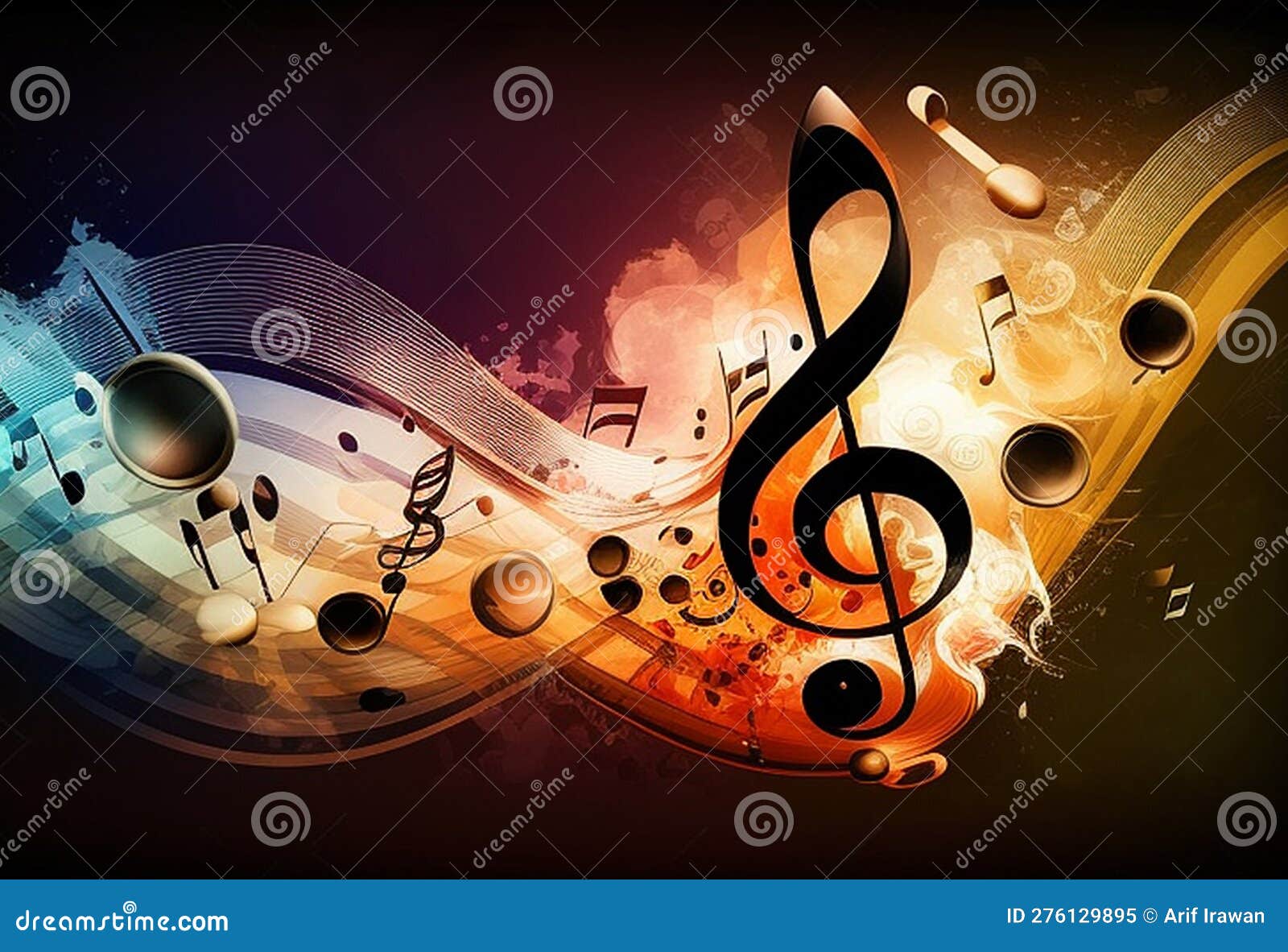 Music Note Made with Glowing Particles Background Design Stock ...