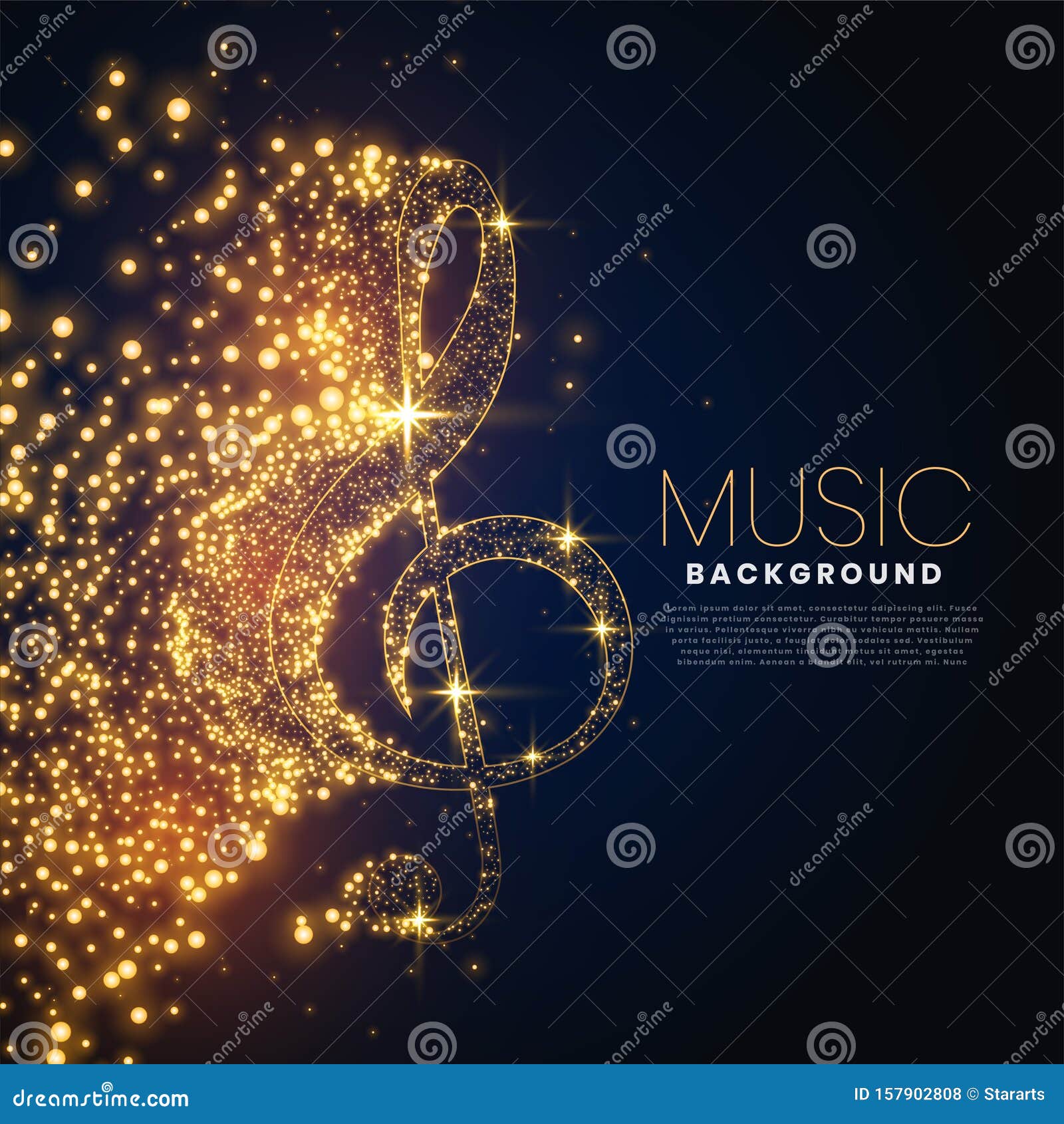 Music Note Made with Glowing Particles Background Design Stock Vector ...