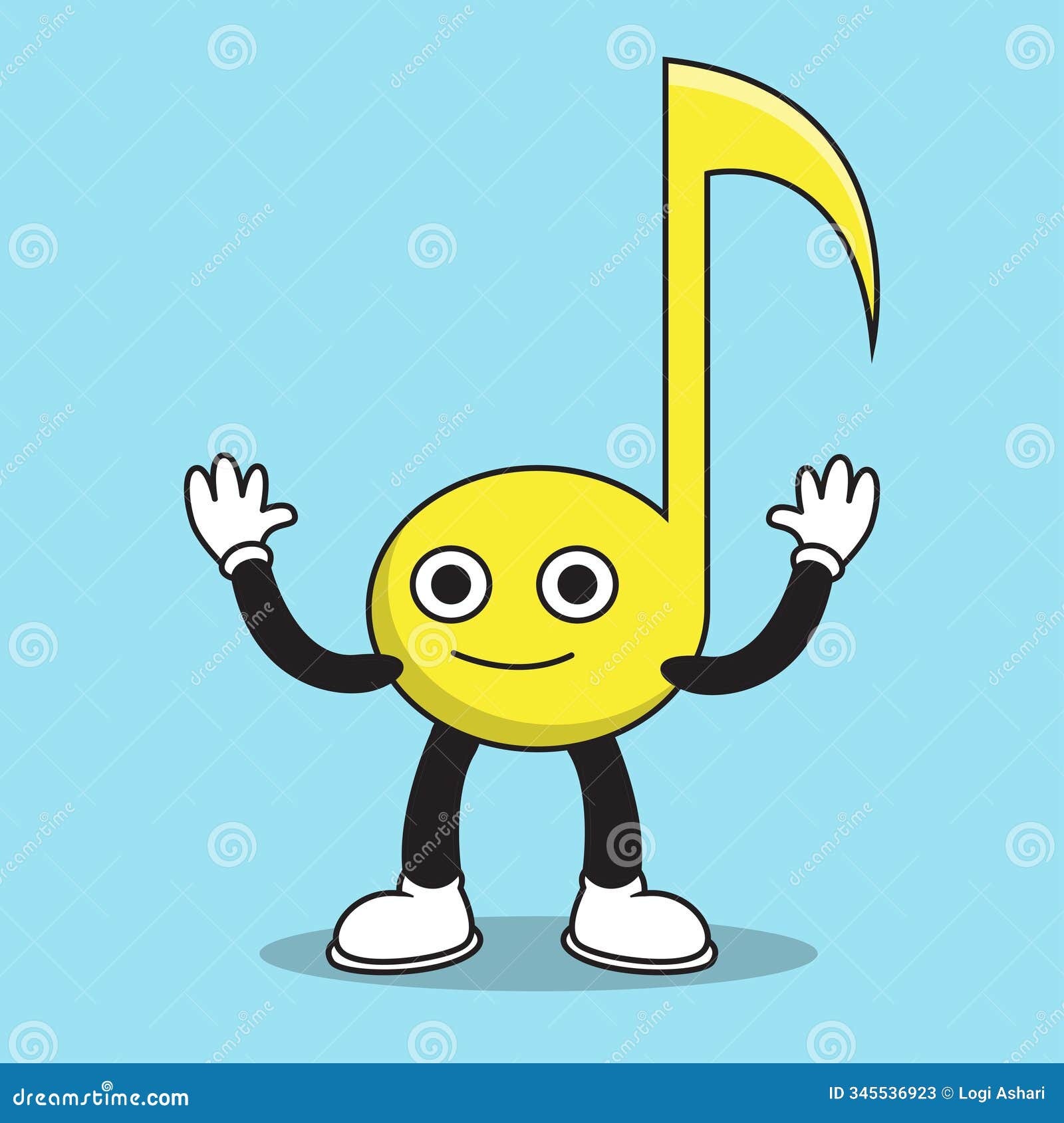 Yellow Music Note Mascot stock illustration. Illustration of mascot ...