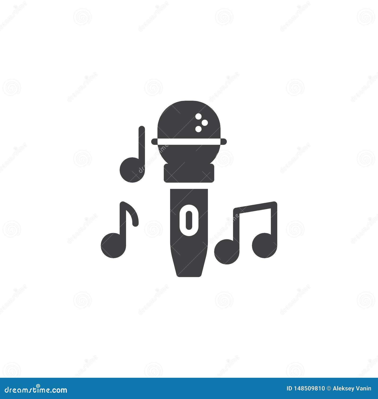 Music Note Microphone Vector Icon Stock Vector - Illustration of stage ...