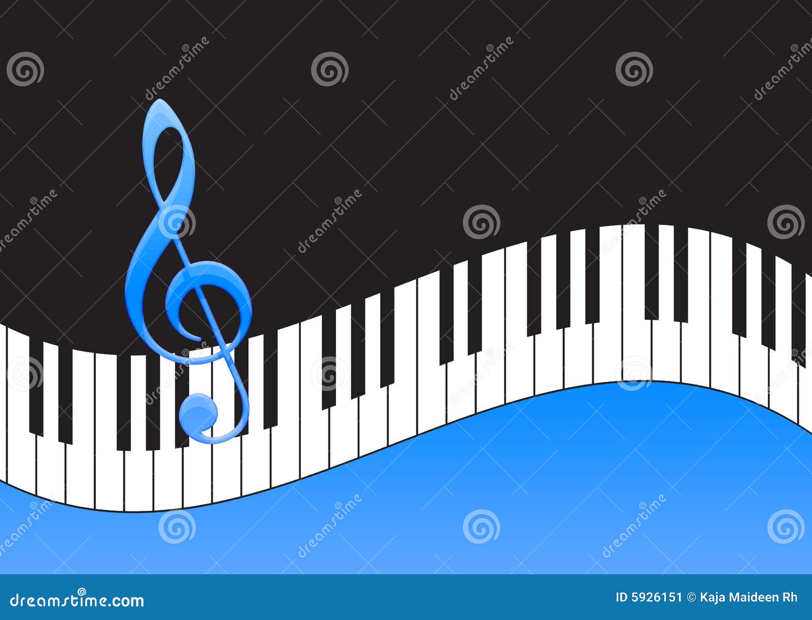 Music Note and Piano Keyboard Stock Illustration - Illustration of ...